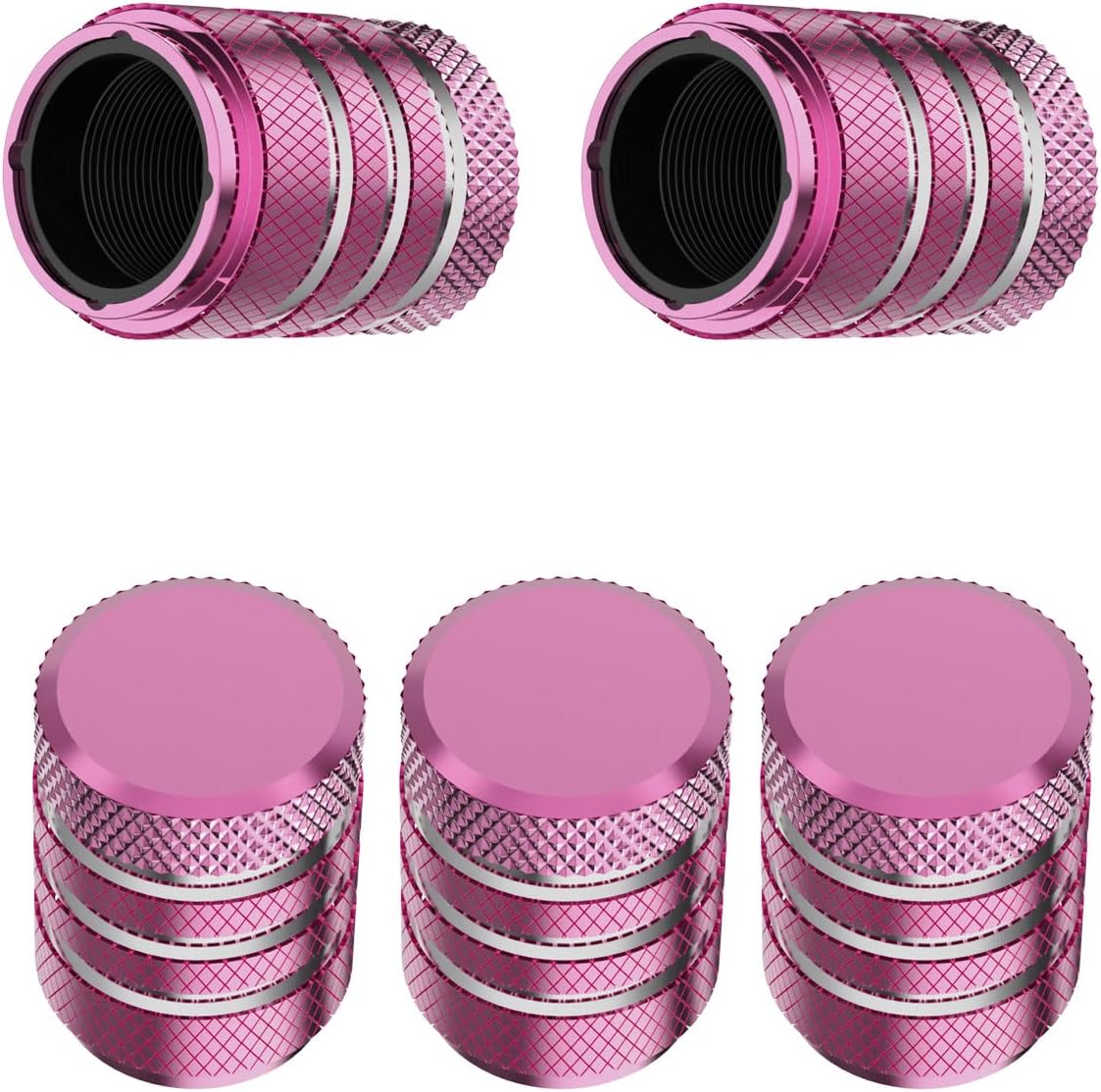 Tire Valve Stem Cap Cover - (5 Pack) Tire Air Caps Metal with Plastic ...