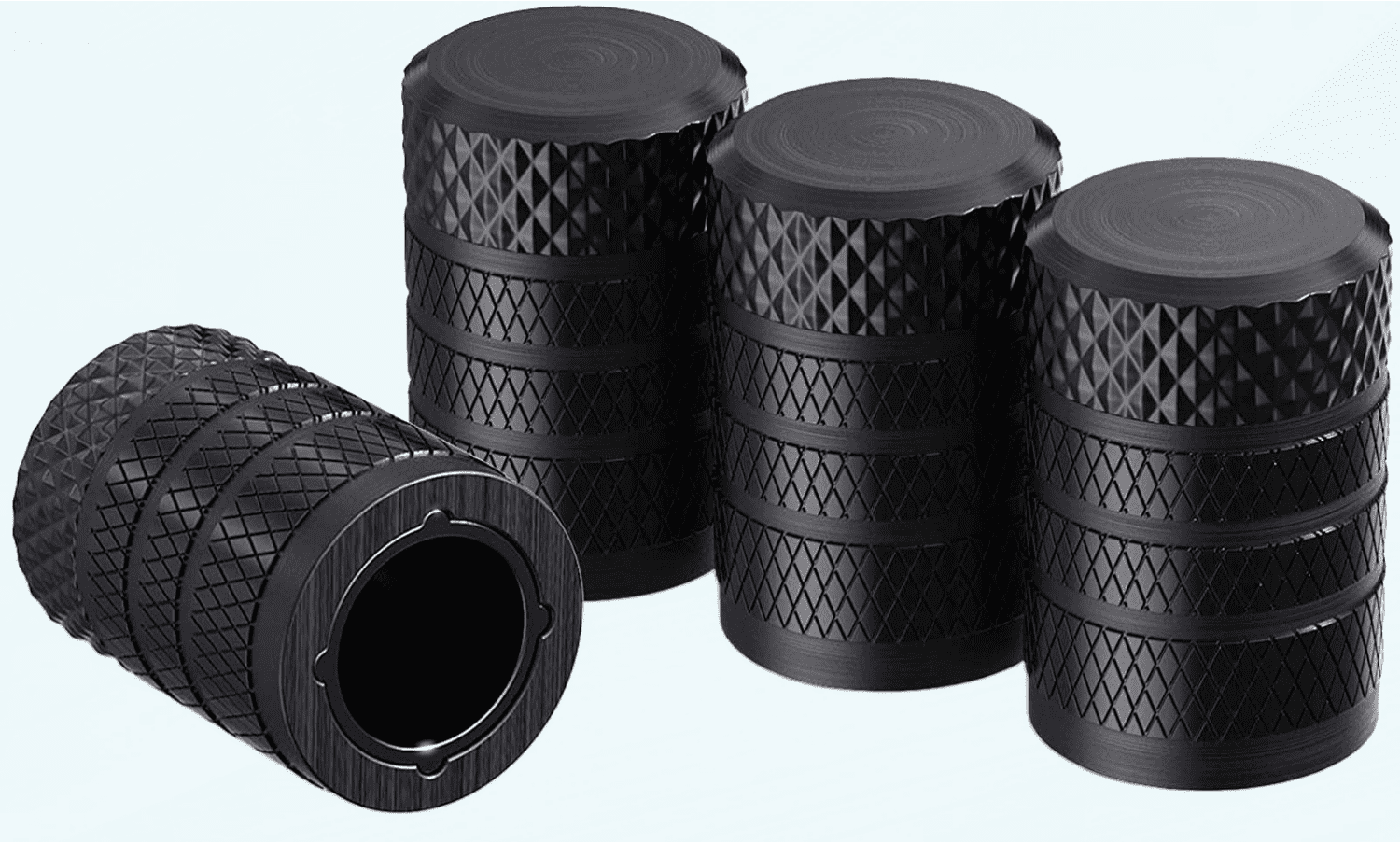 Tire Valve Stem Caps, Black, 4 pcs/Pack, Anodized Aluminum Tire Valve ...