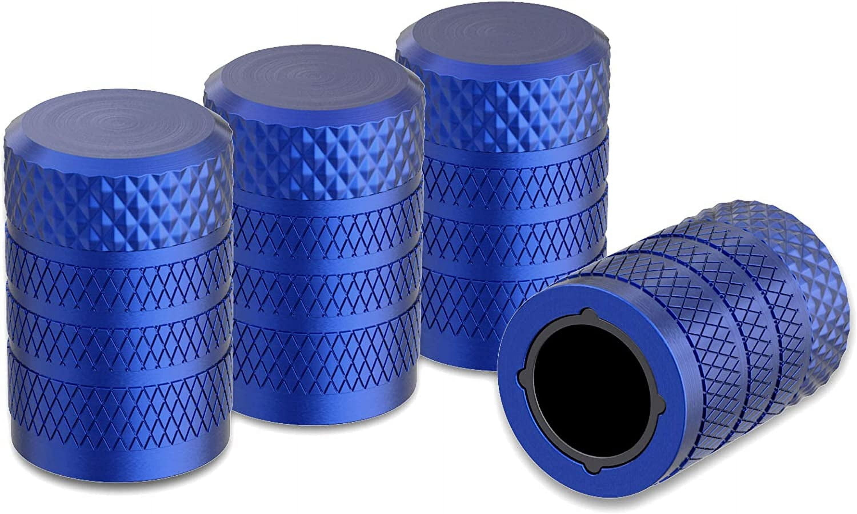 Tire Valve Stem Caps, Blue, 4 pcs/Pack, Anodized Aluminum Tire Valve ...