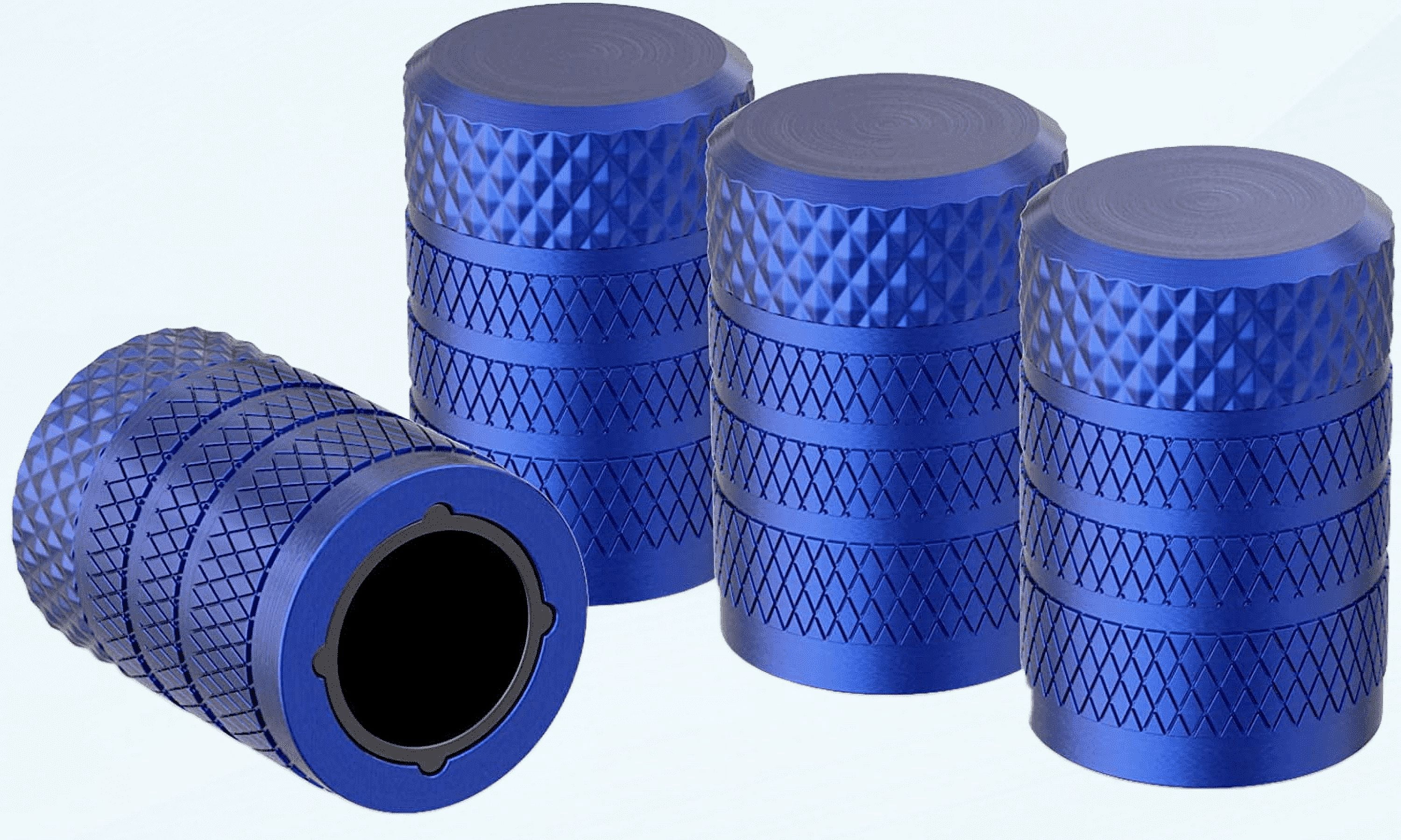 Tire Valve Stem Caps, Blue, 4 pcs/Pack, Anodized Aluminum Tire Valve ...