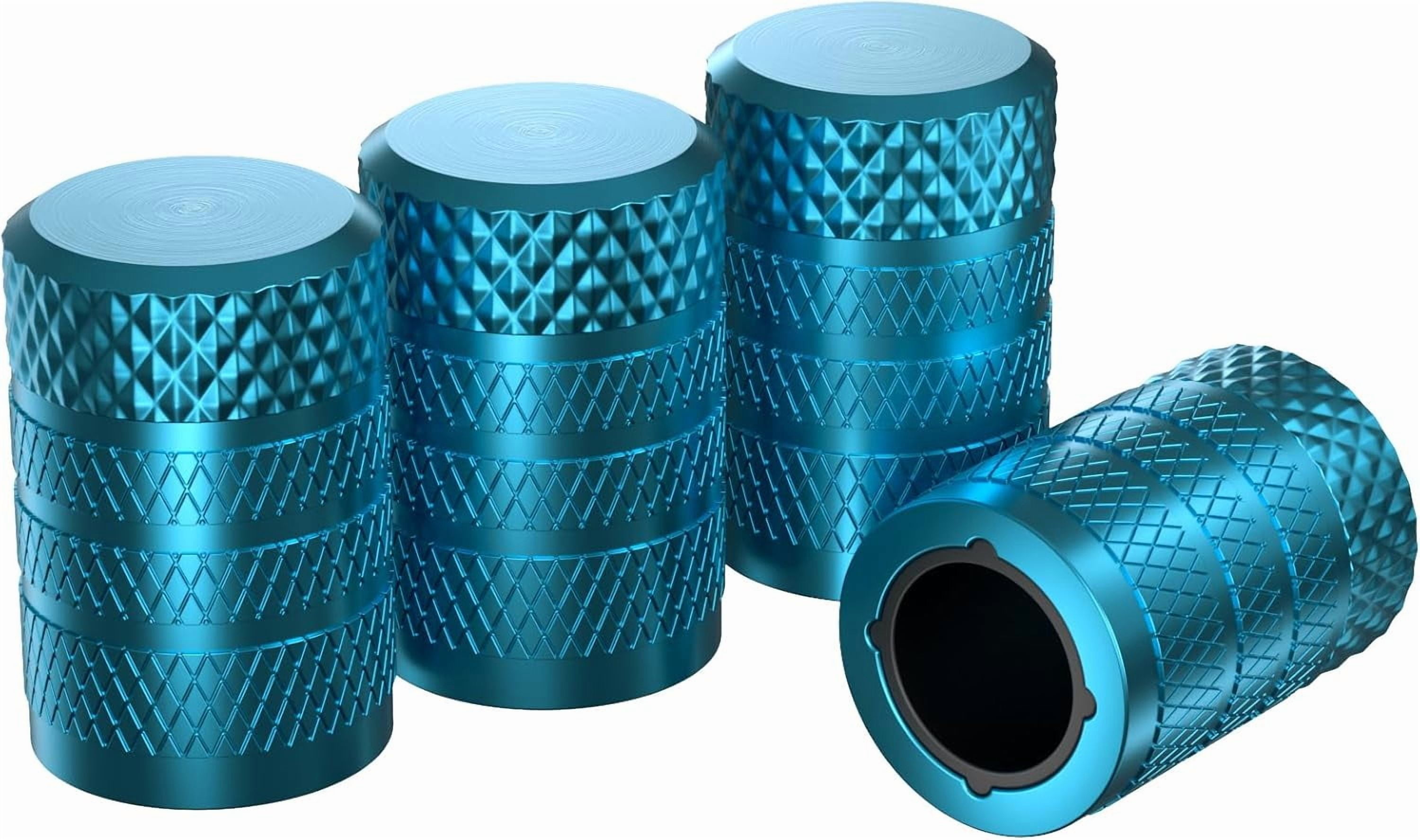 Tire Valve Stem Caps, Grey, 4 pcs/Pack, Anodized Aluminum Tire Valve Cap Set, Corrosion ...