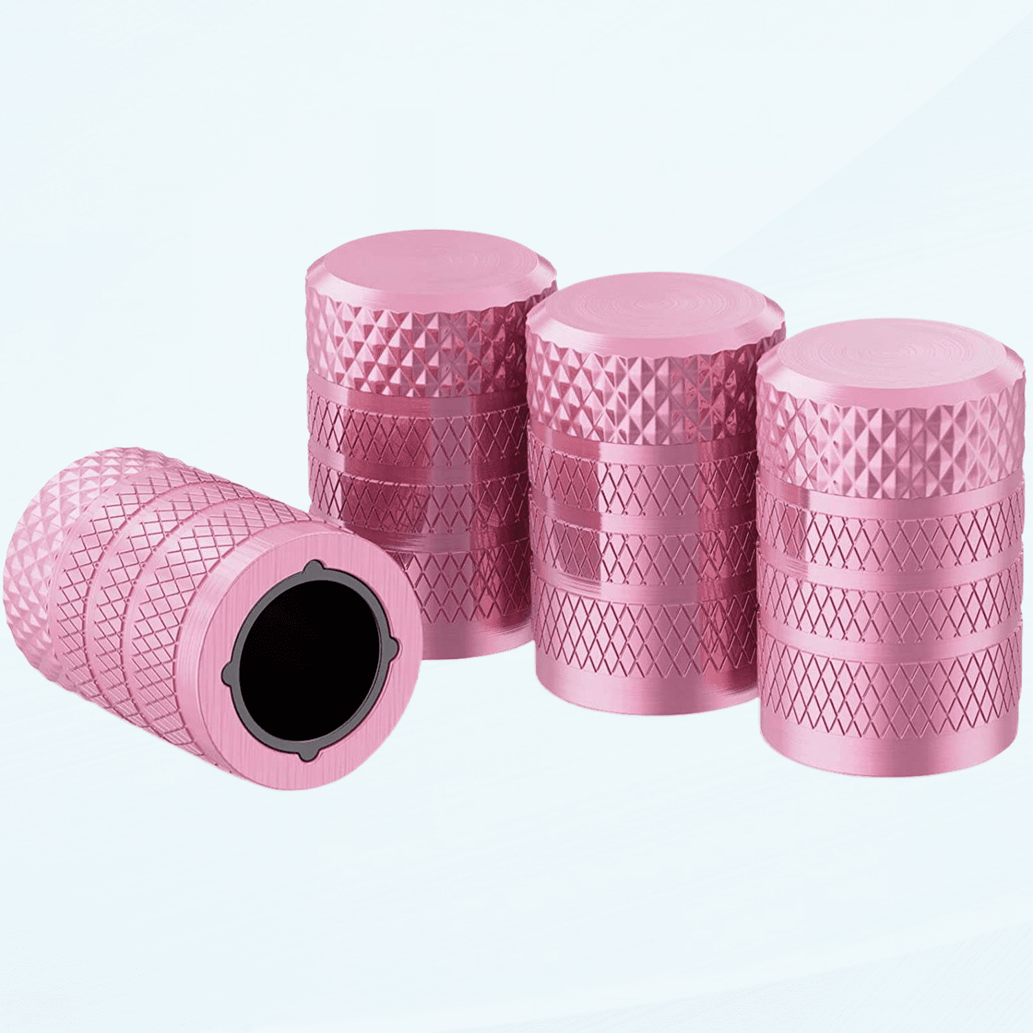 Tire Valve Stem Caps, Pink, 4 pcs/Pack, Anodized Aluminum Tire Valve Cap Set, Corrosion ...