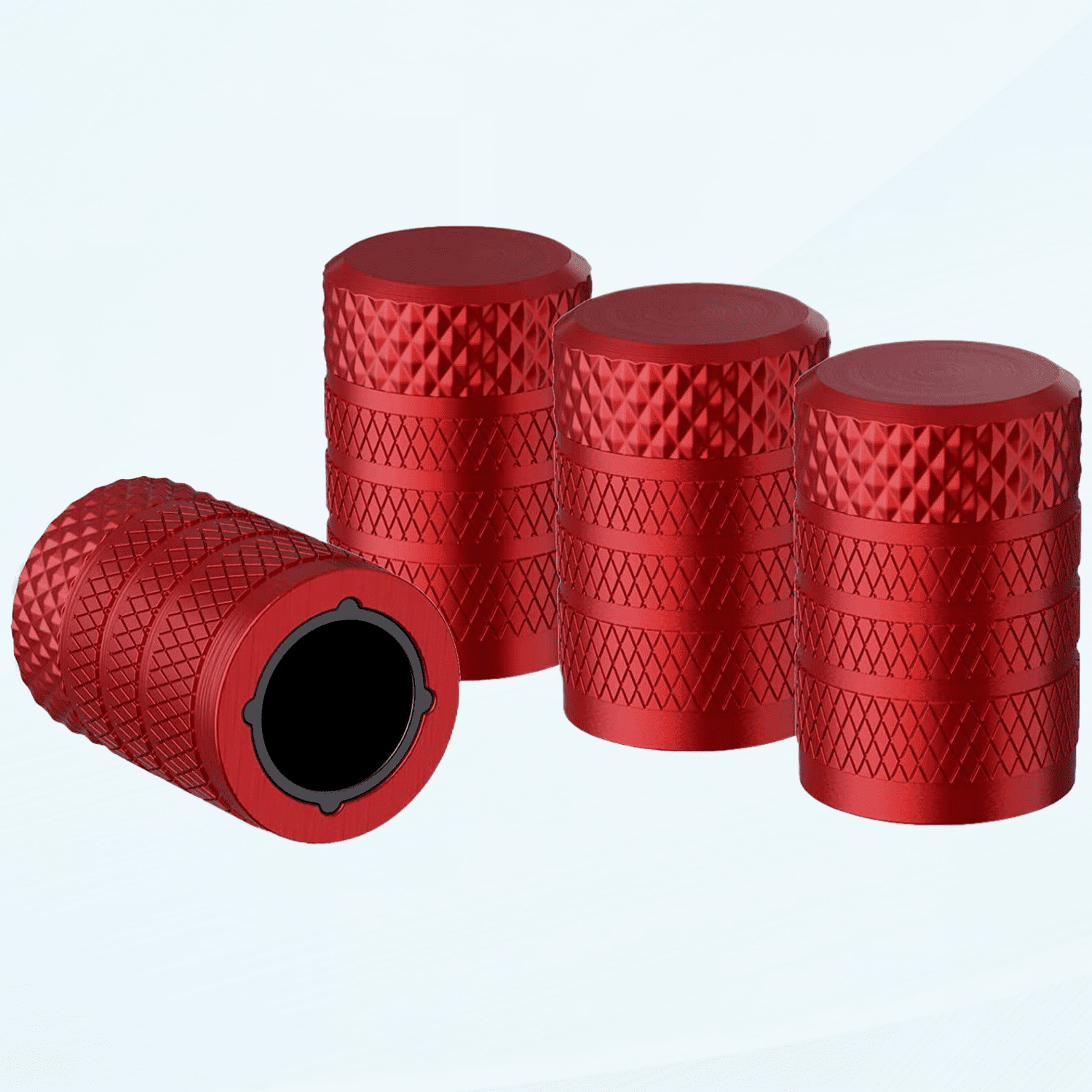 Tire Valve Stem Caps, Red, 4 pcs/Pack, Anodized Aluminum Tire Valve Cap ...