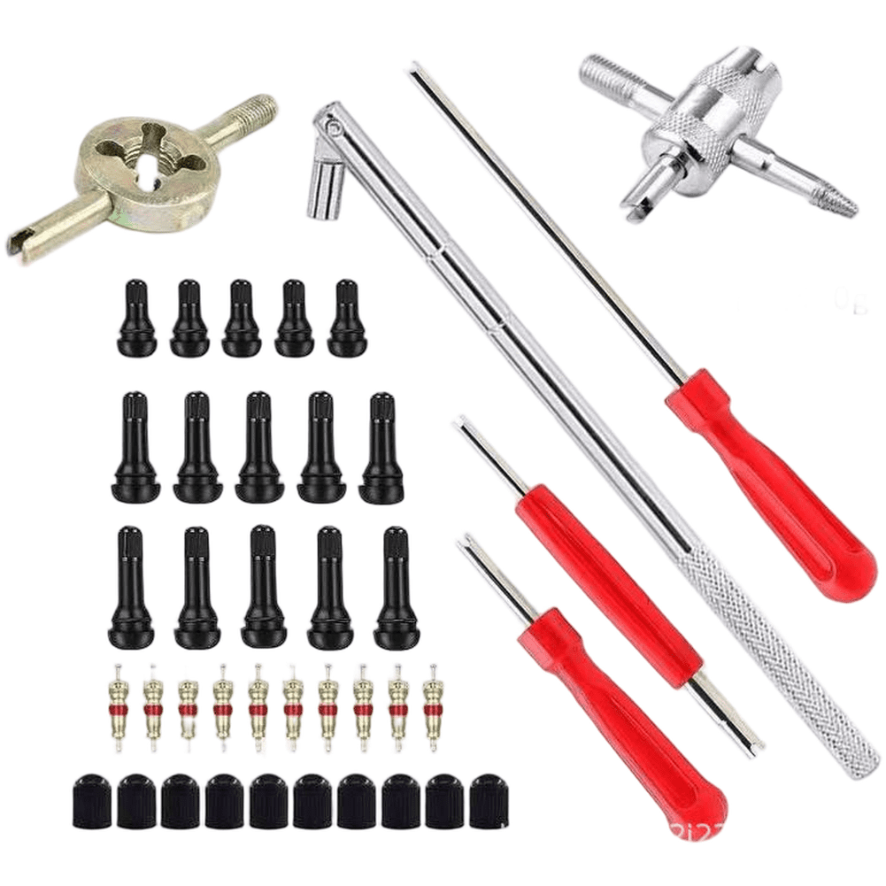 Tire Valve Stem Installation Tool Kit Valve Core Wrench Set Steel Rod 3 ...