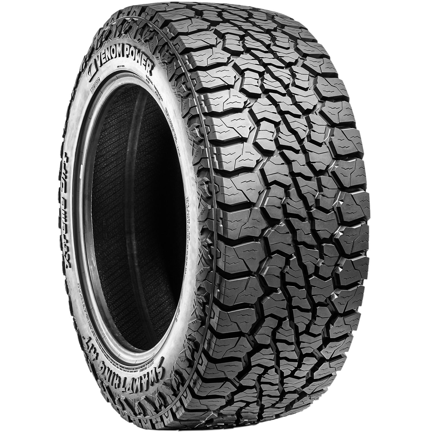 Venom Power Swampthing A/T Xtreme Dirt Tire, LT 33X12.50R20, Load E, 10 Ply, All Season, All ...