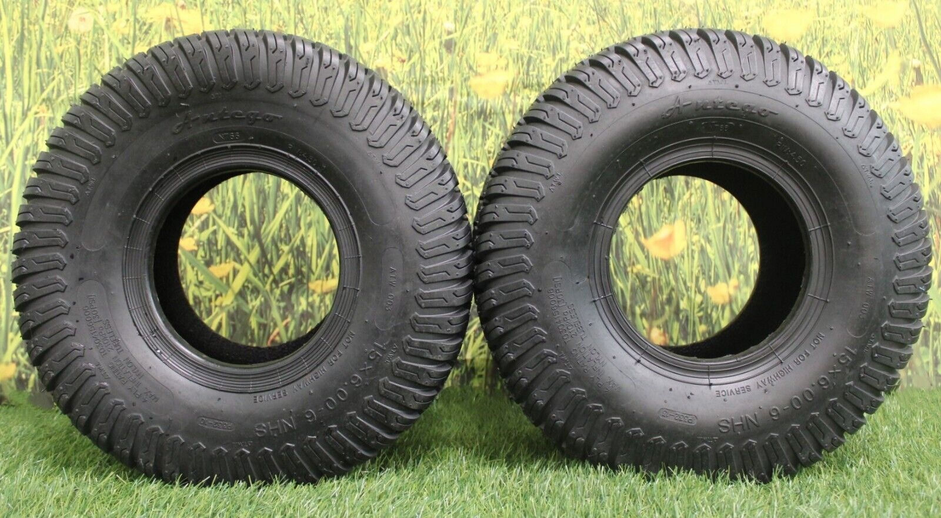 Tire & Wheel - (Set of 2) (ATW-003) 15x6.00-6NHS Lawn Mower Tires, 4 ...