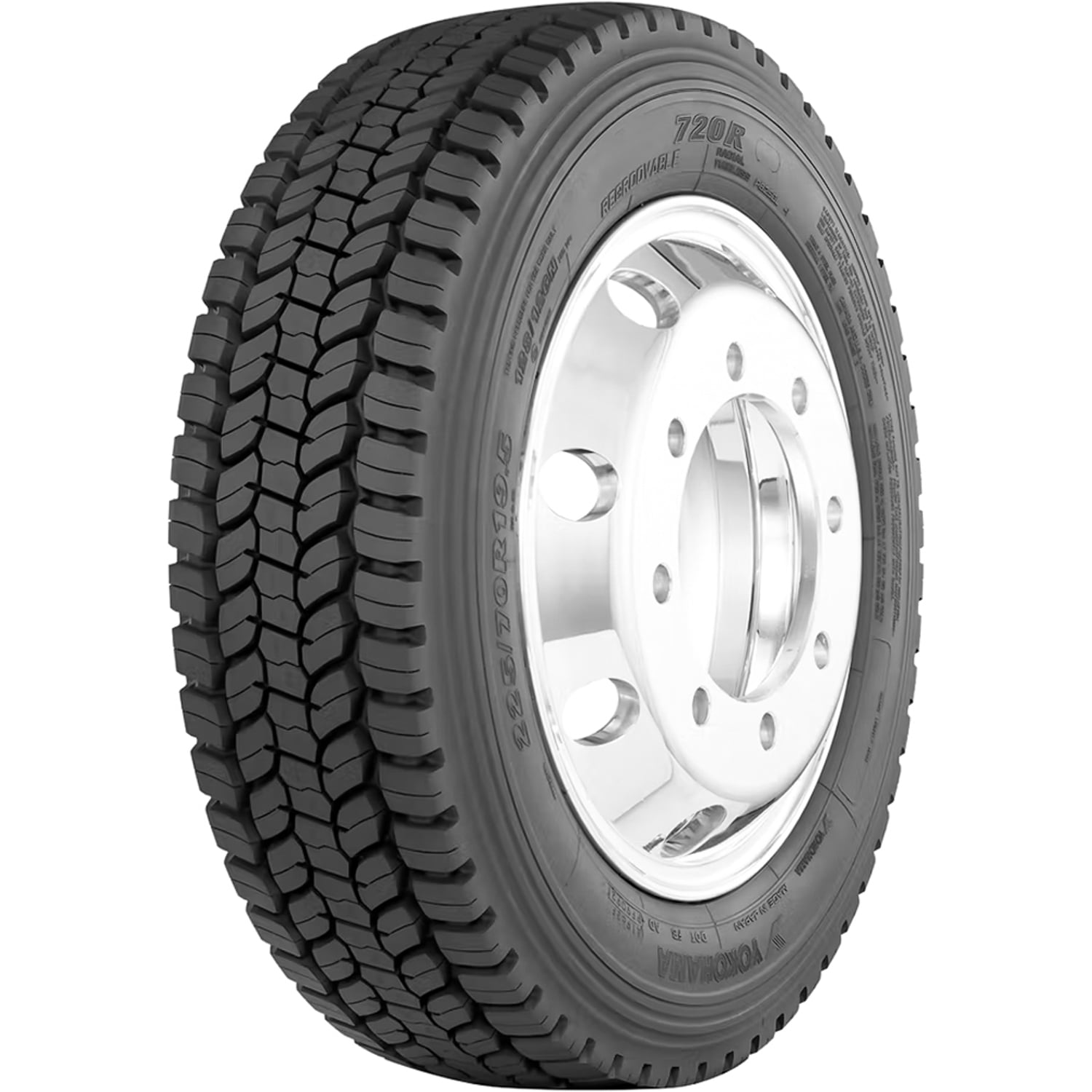 Yokohama 720R 225/70R19.5 128/126N G 14 Ply Drive Commercial Tire - Walmart.com