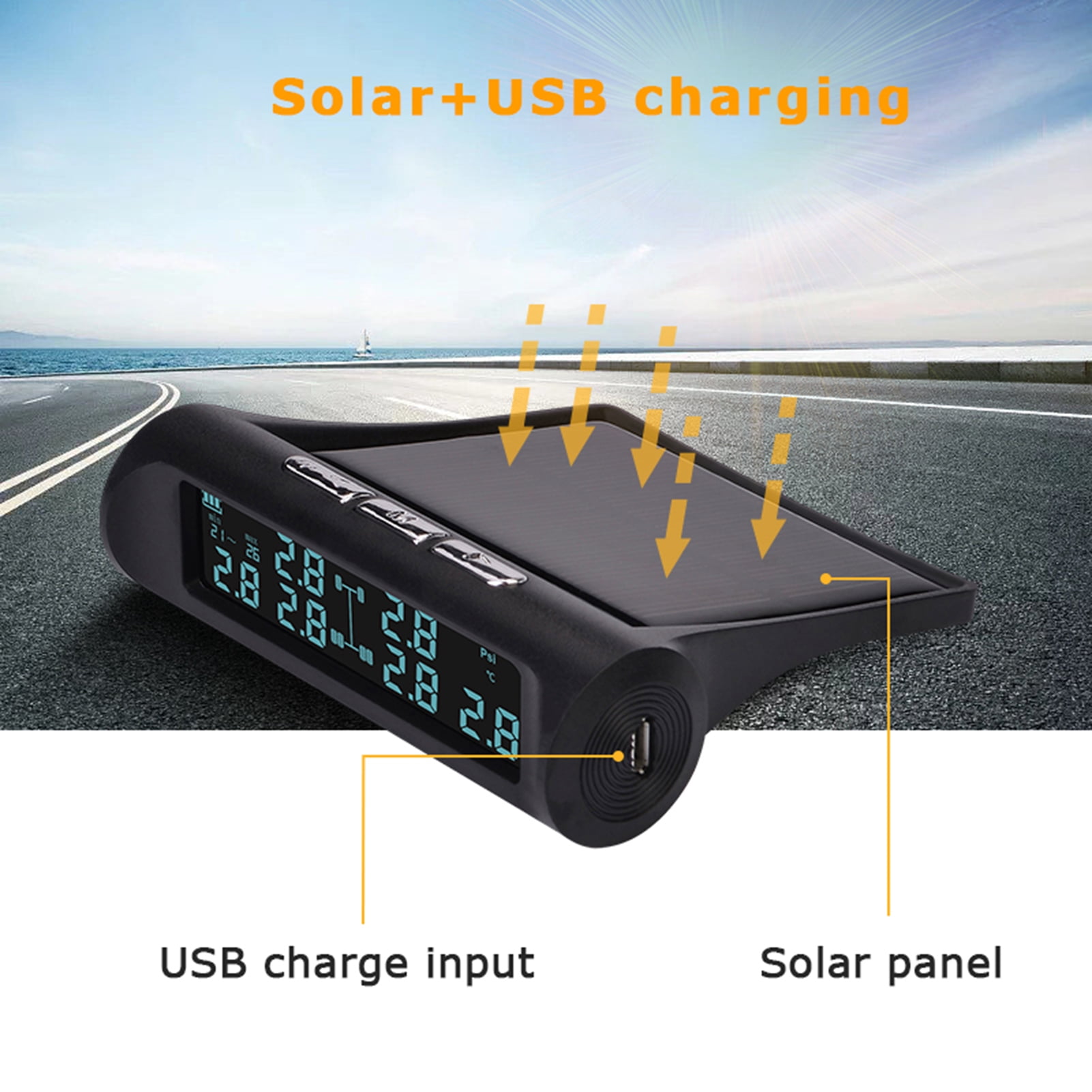 Tire pressure ,Rv Bus Lorry Solar Solar Powered 6-wheel Tire Pressure ...