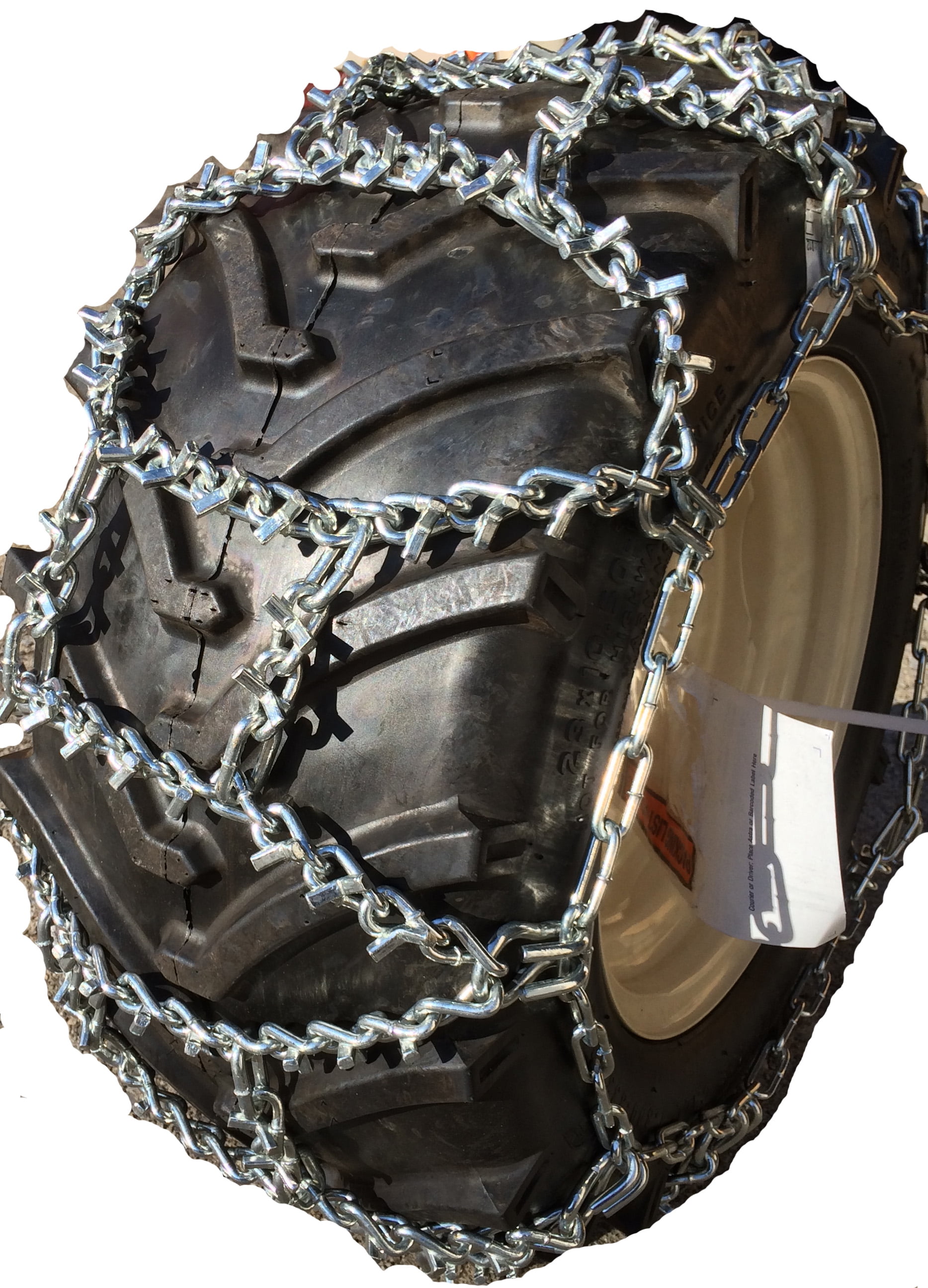 Tirechain Duo Grip V-Bar Ice Tractor Tire Chains 23X10.50-12 Lawn ...