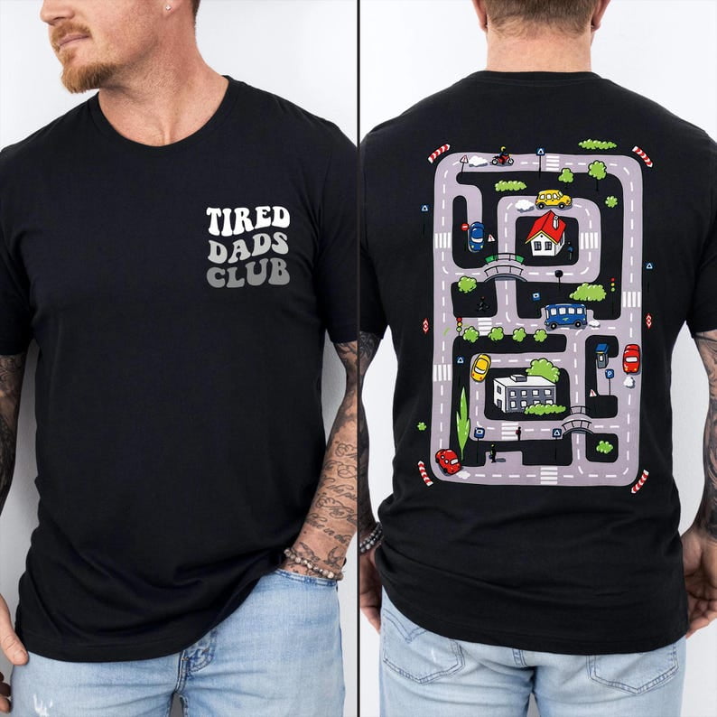 Tired Dads Club Shirt, Race Track Playmat Shirt for Dad, Father's Day ...