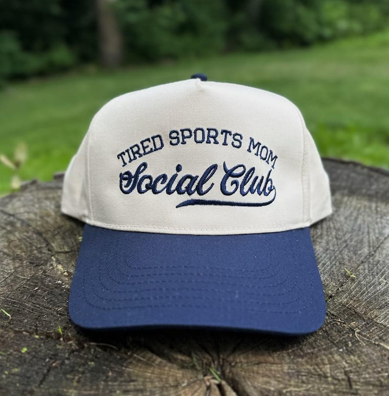 Tired Sports Mom Social Club Hat, Baseball Embroidered Trucker Hat ...