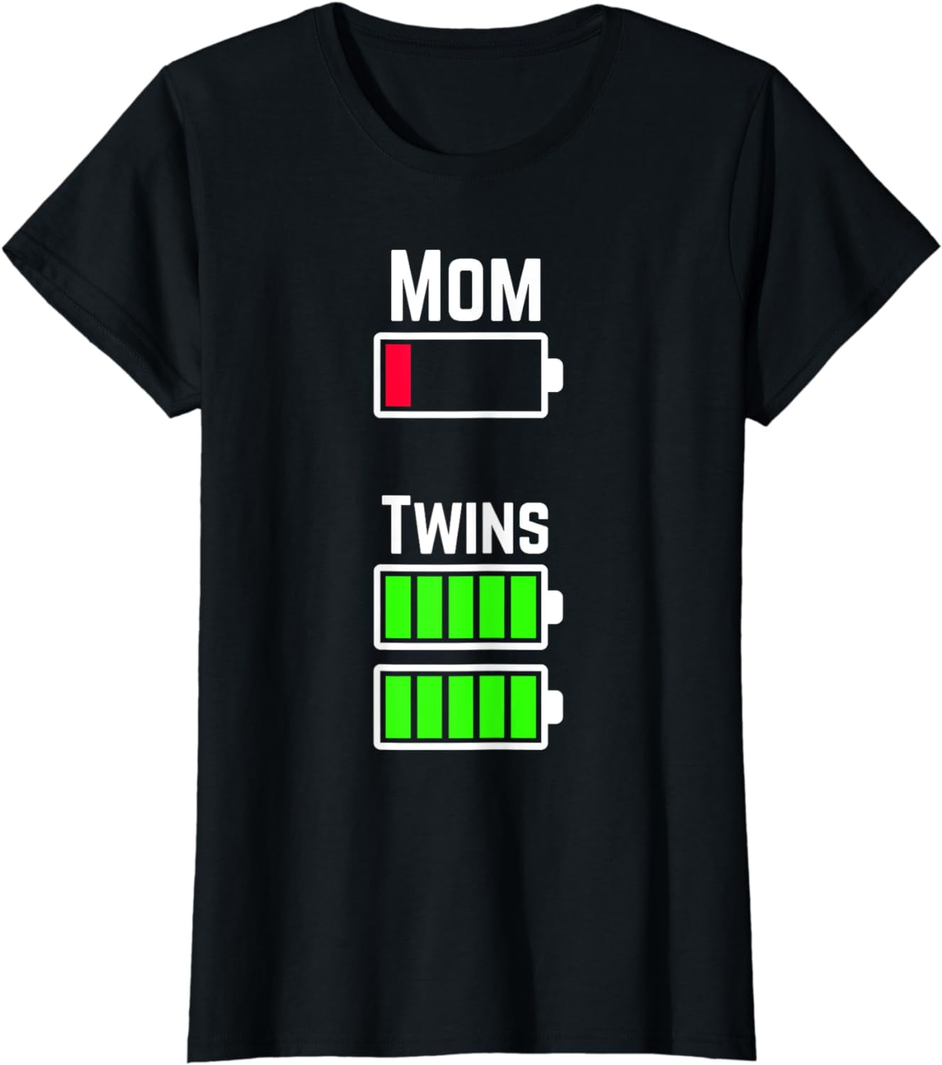 Tired Twin Mom Low Battery Charge T-Shirt - Walmart.com
