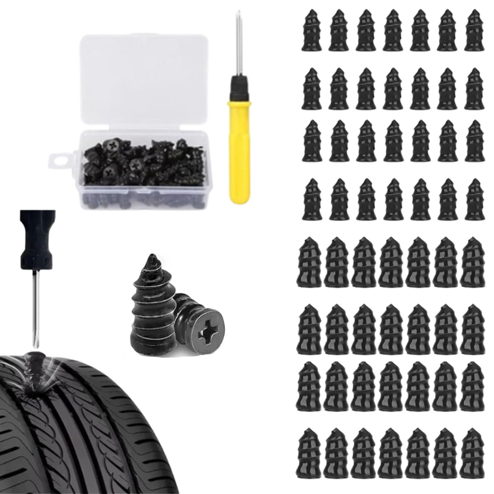Tirefix Rubber Nail Kit, Vacuum Tire Mending Nail Kit, Tires Repair ...