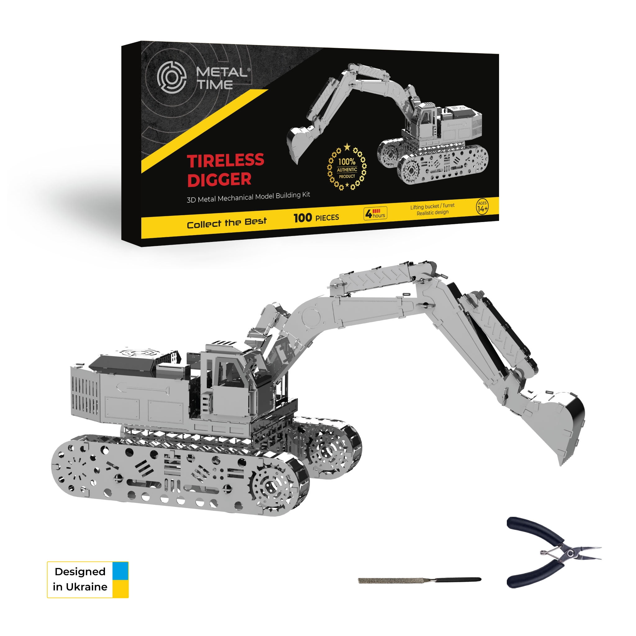 Tireless Digger Excavator DIY model kit - Walmart.com