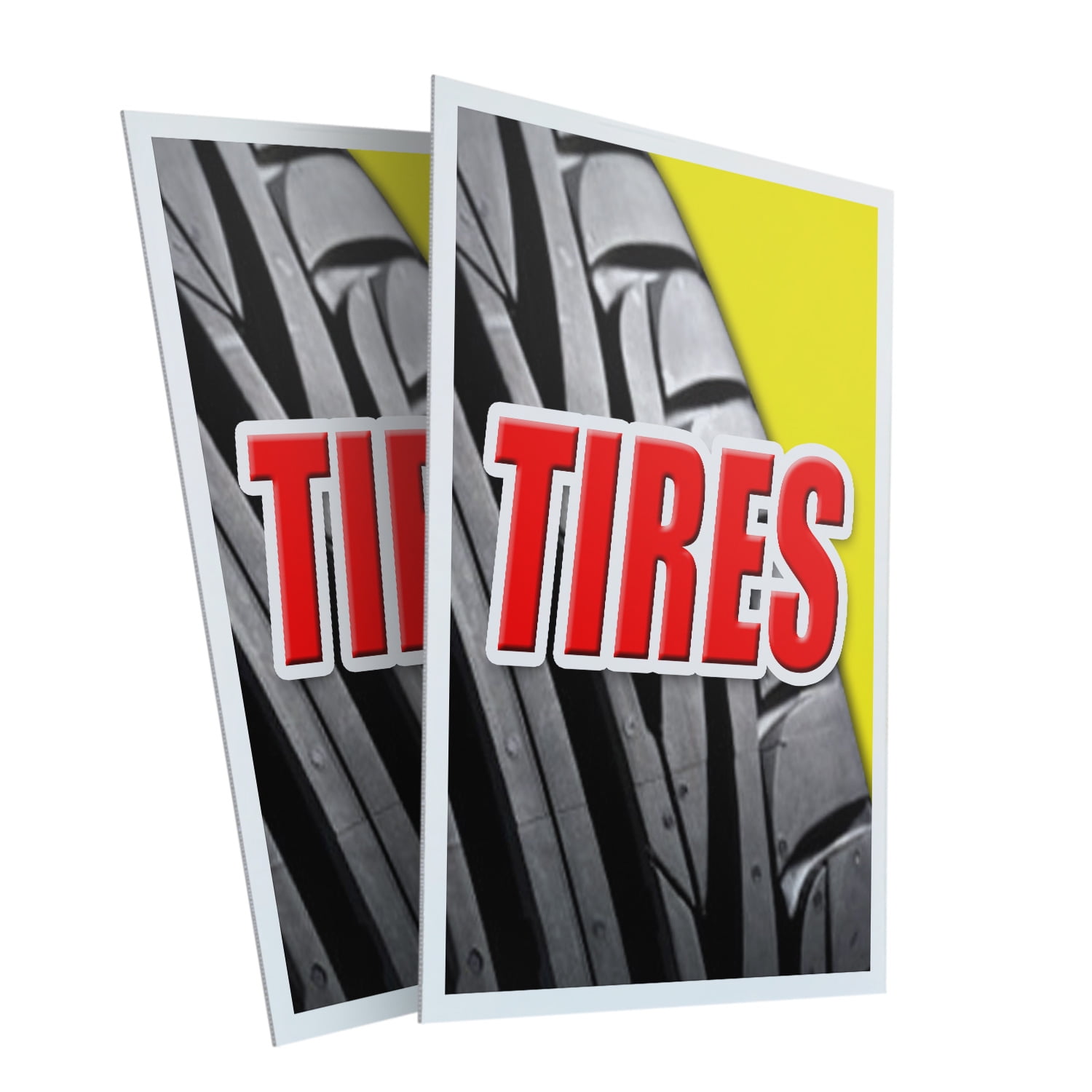Tires (2-PACK) 24" x 36" Plastic Signs | Sign Insert 4mm Corrugated ...
