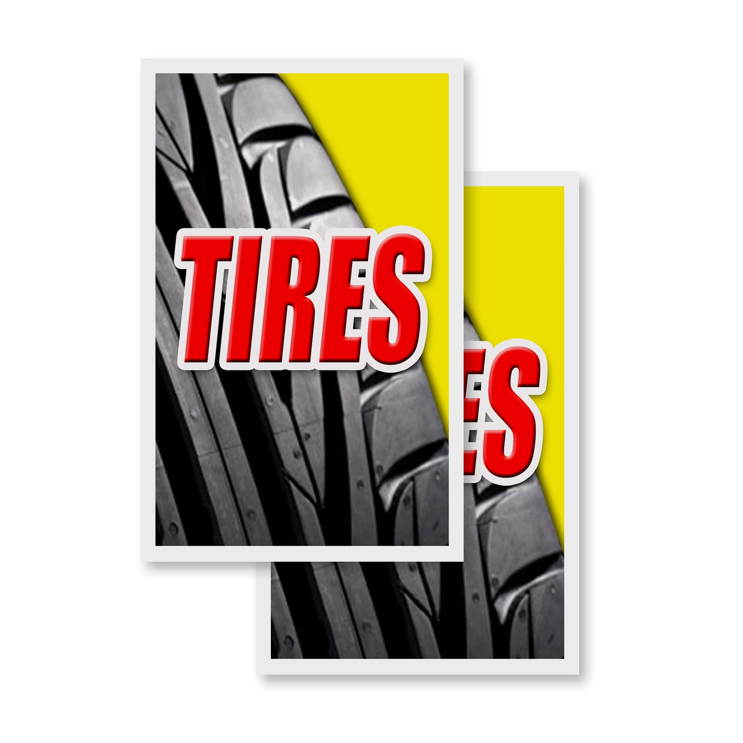 Tires (2-PACK) 24" x 36" Vinyl Decals | Sign Insert Peel & Stick Decals ...