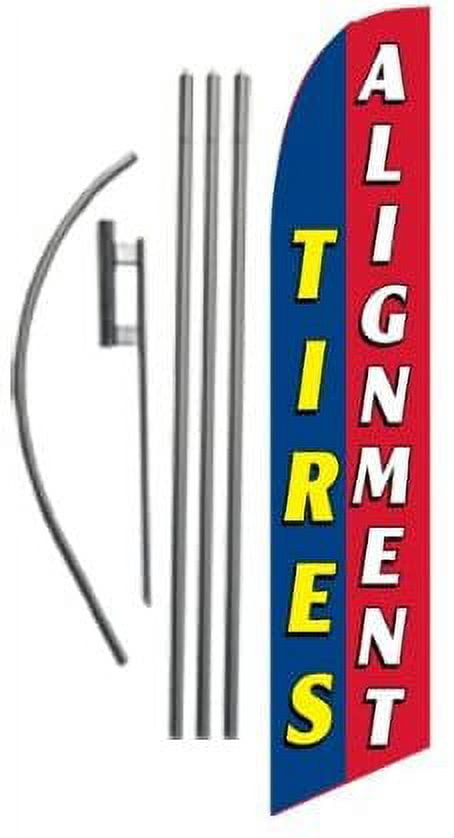 Tires Alignment Advertising Feather Banner Swooper Flag Sign with Flag ...