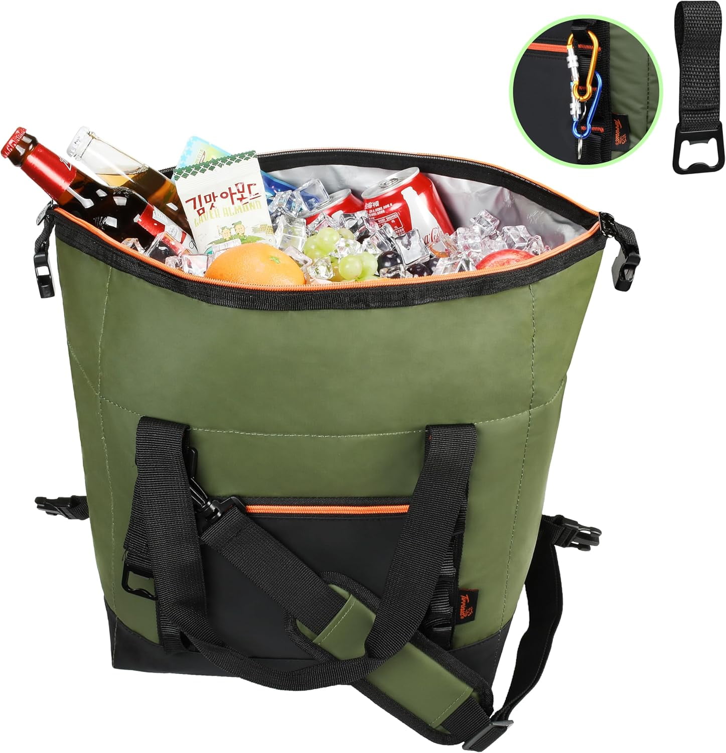 Tirrinia Camping Cooler Bag Insulated, Shoulder Strap and Bottle Opener ...