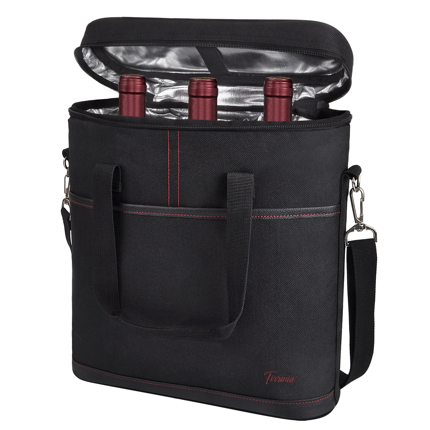 Kato Insulated Thermal Cooler Bag - 3 Bottle Wine Carrier with Handles ...