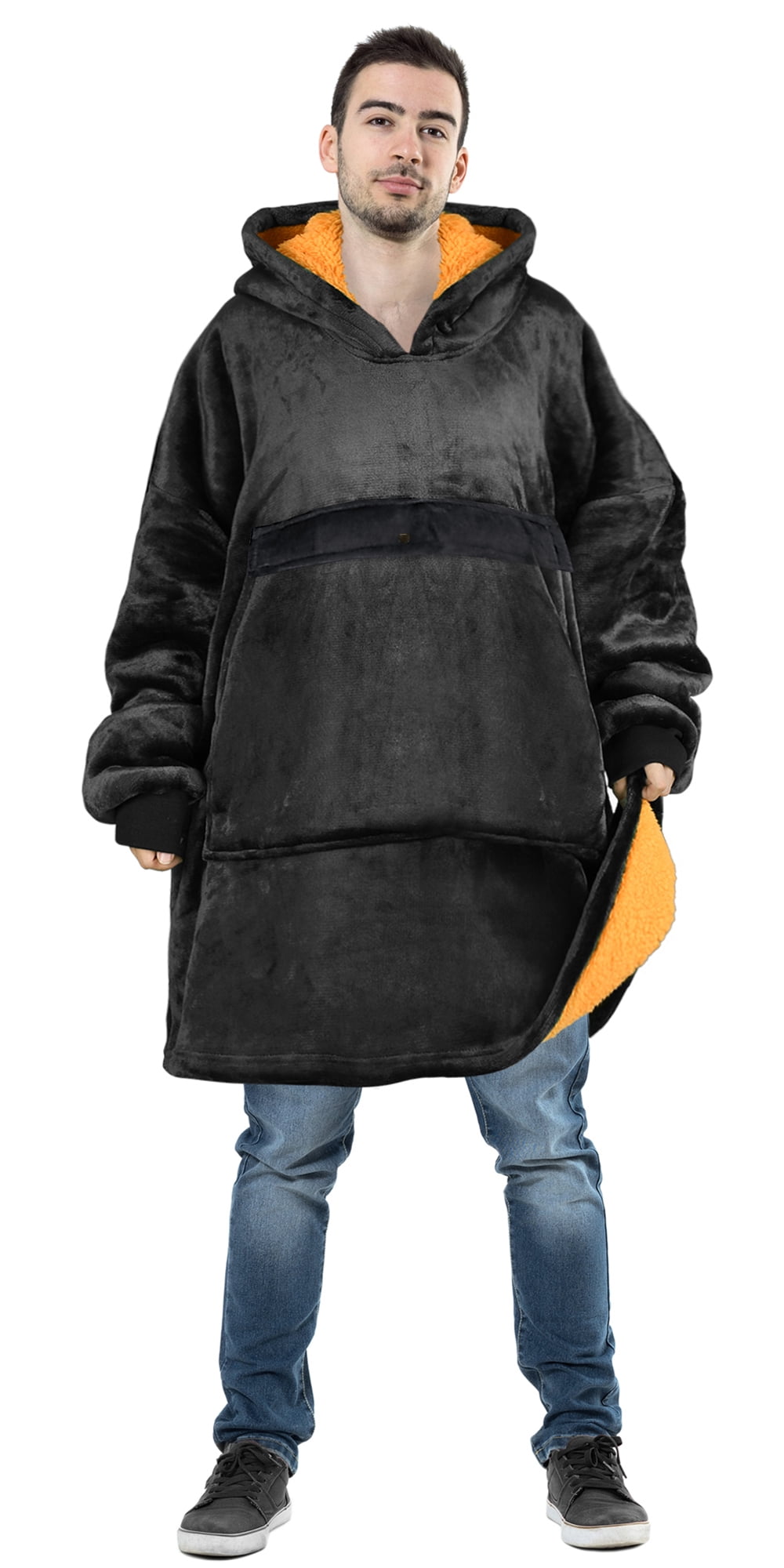 Tirrinia Oversized Blanket Hoodie, Wearable Fluffy Sherpa Blanket ...