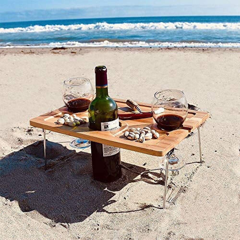 Tirrinia Portable Wine Picnic Table, Ideal Wine Gift for Women Men ...
