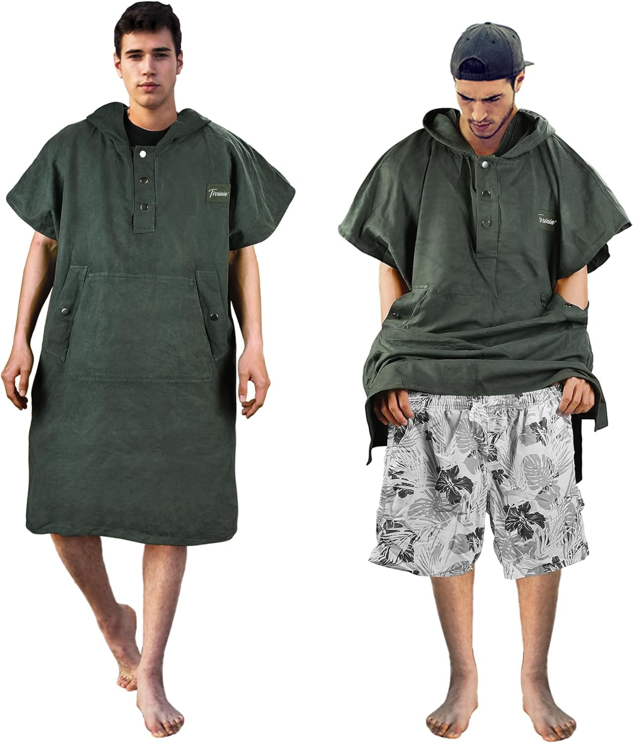 Tirrinia Surf Poncho Changing Towel Summer Swim Robe with Hood ...