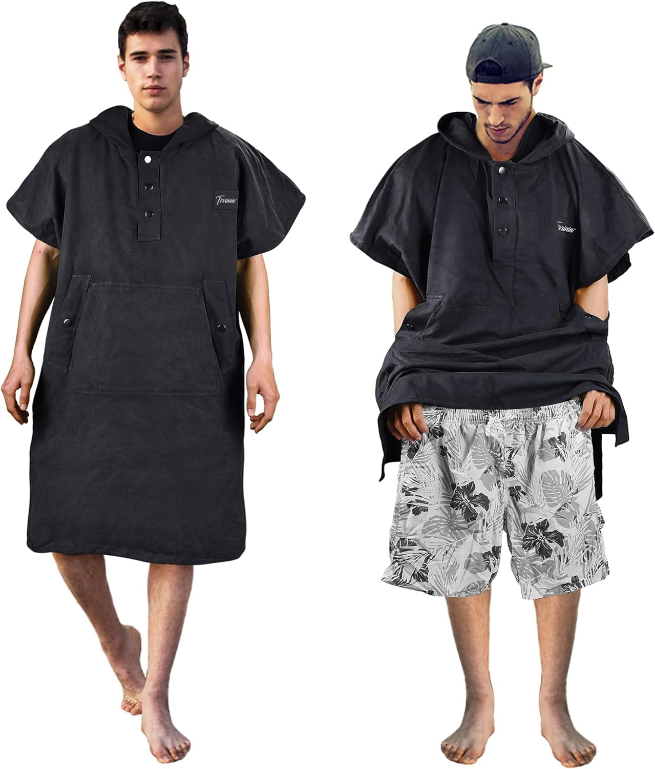 Tirrinia Surf Poncho Changing Towel Summer Swim Robe with Hood ...