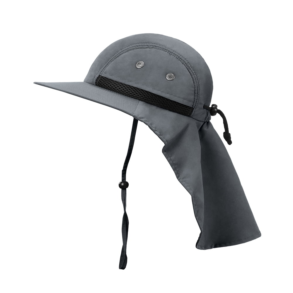Tirrinia UV Protection Hat Unisex Wide Brim Large Bill Neck Flap Mesh ...