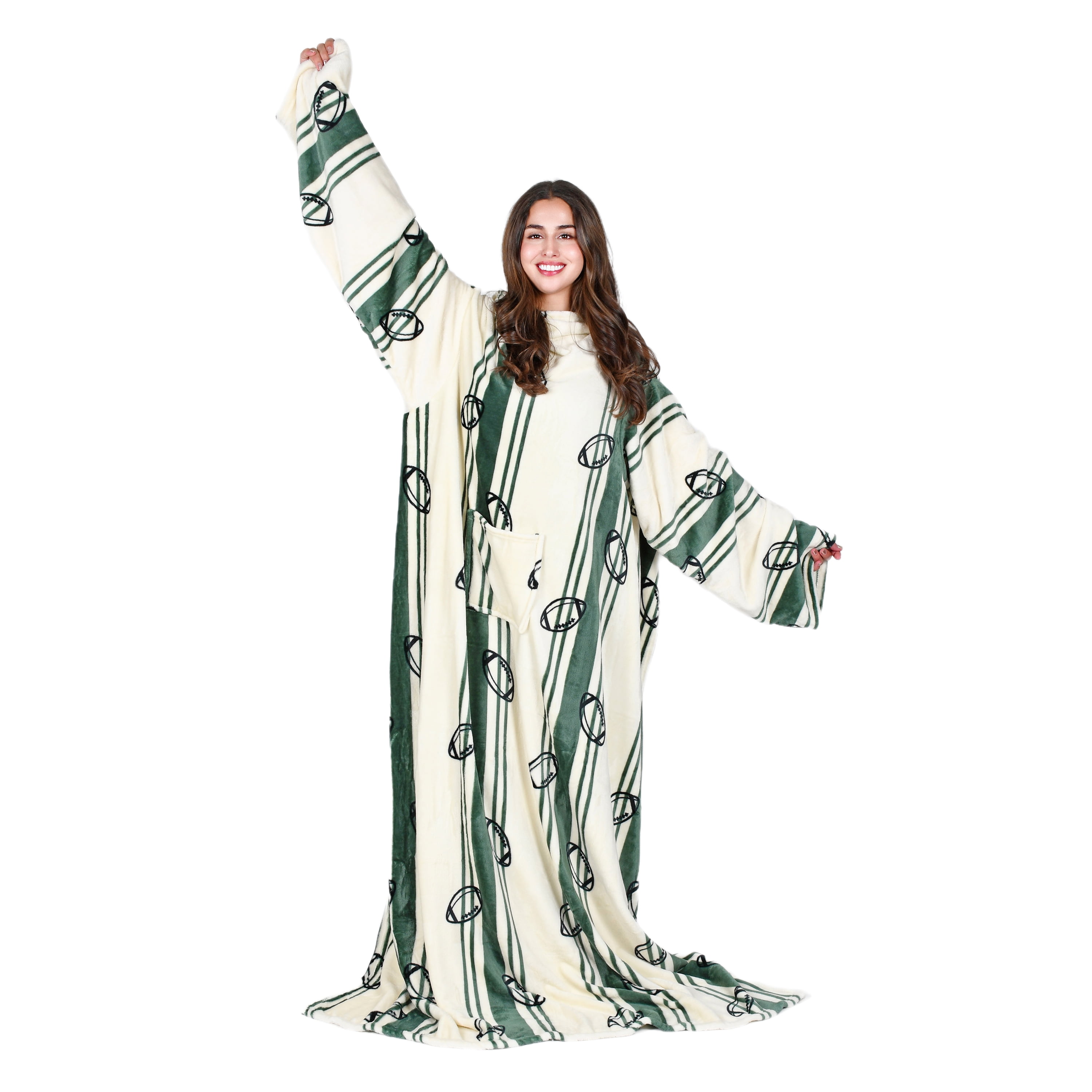 Tirrinia Wearable Fleece Blanket for Women & Men, Super-Soft Microplush ...