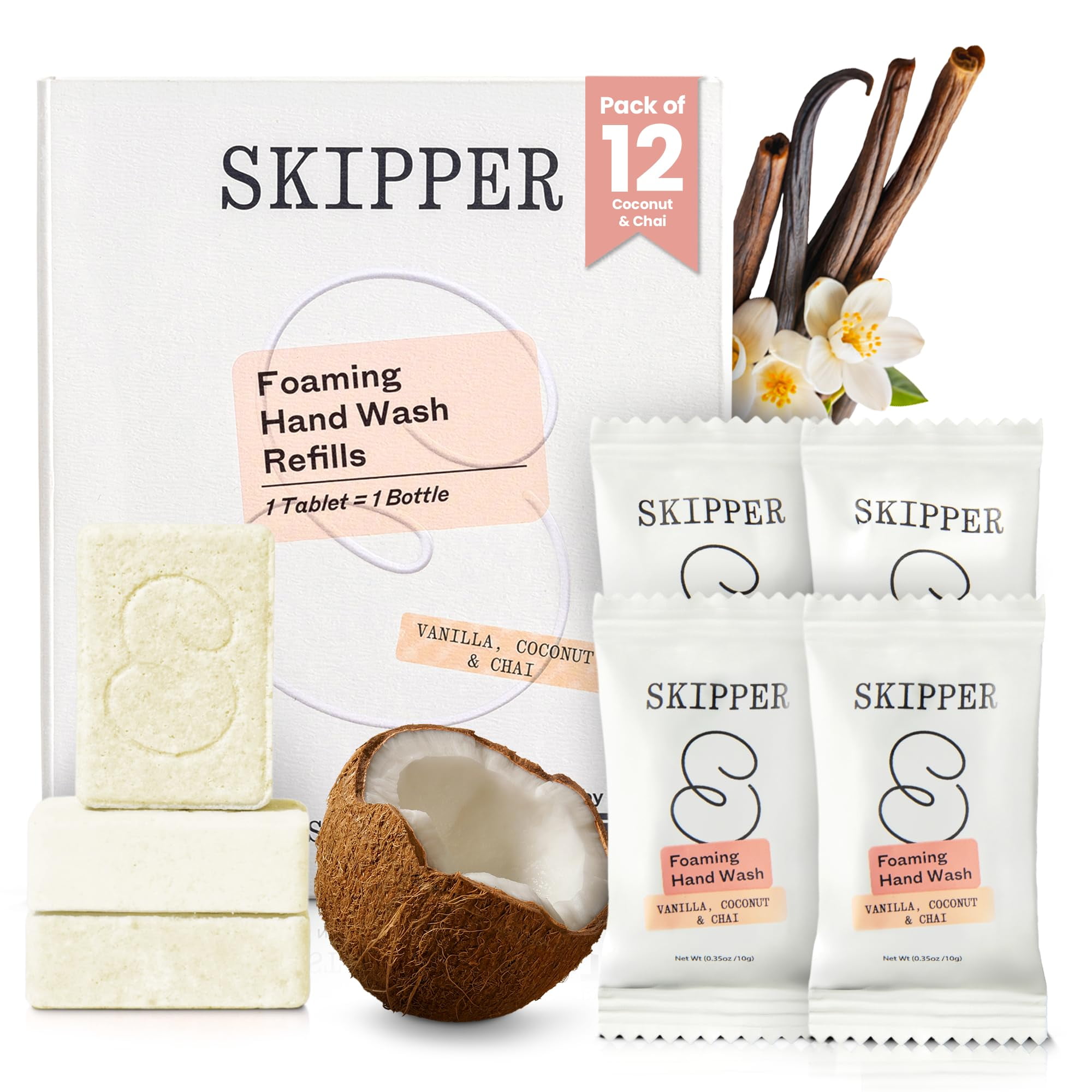 Tirtyl Skipper Foaming Hand VTF5 Soap Tablet Refills - 12 Pack - 96 fl ...