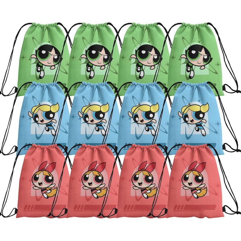 Tiruiarec 24 Packs Yerwa-Powerpuff girls Candy Drawstring Bag Drawstring Goodie Favor Bags for ...