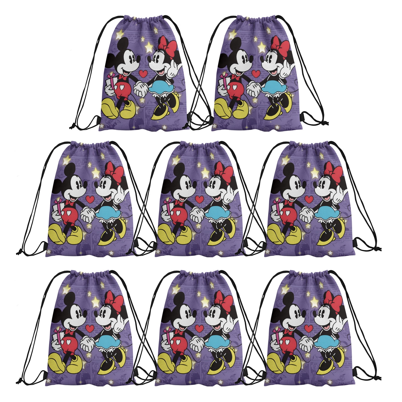 Tiruiarec 8 Packs Micky Candy Drawstring Bag Cartoon Drawstring Goodie ...