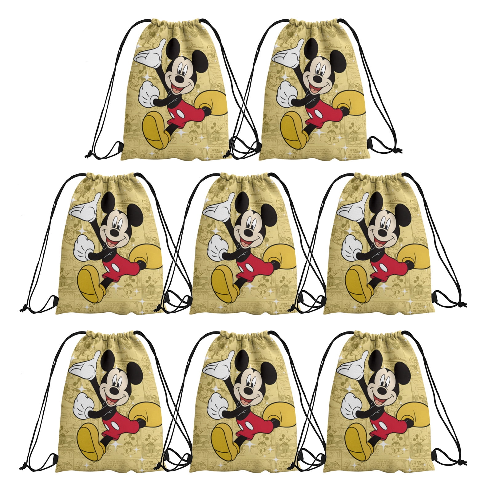 Tiruiarec 8 Packs Micky Candy Drawstring Bag Cartoon Drawstring Goodie ...