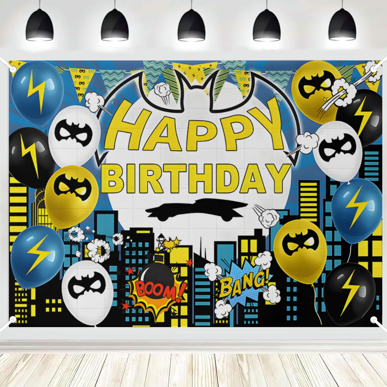 Tiruiarec Background Birthday Party Decorations, Cartoon Batman Happy ...