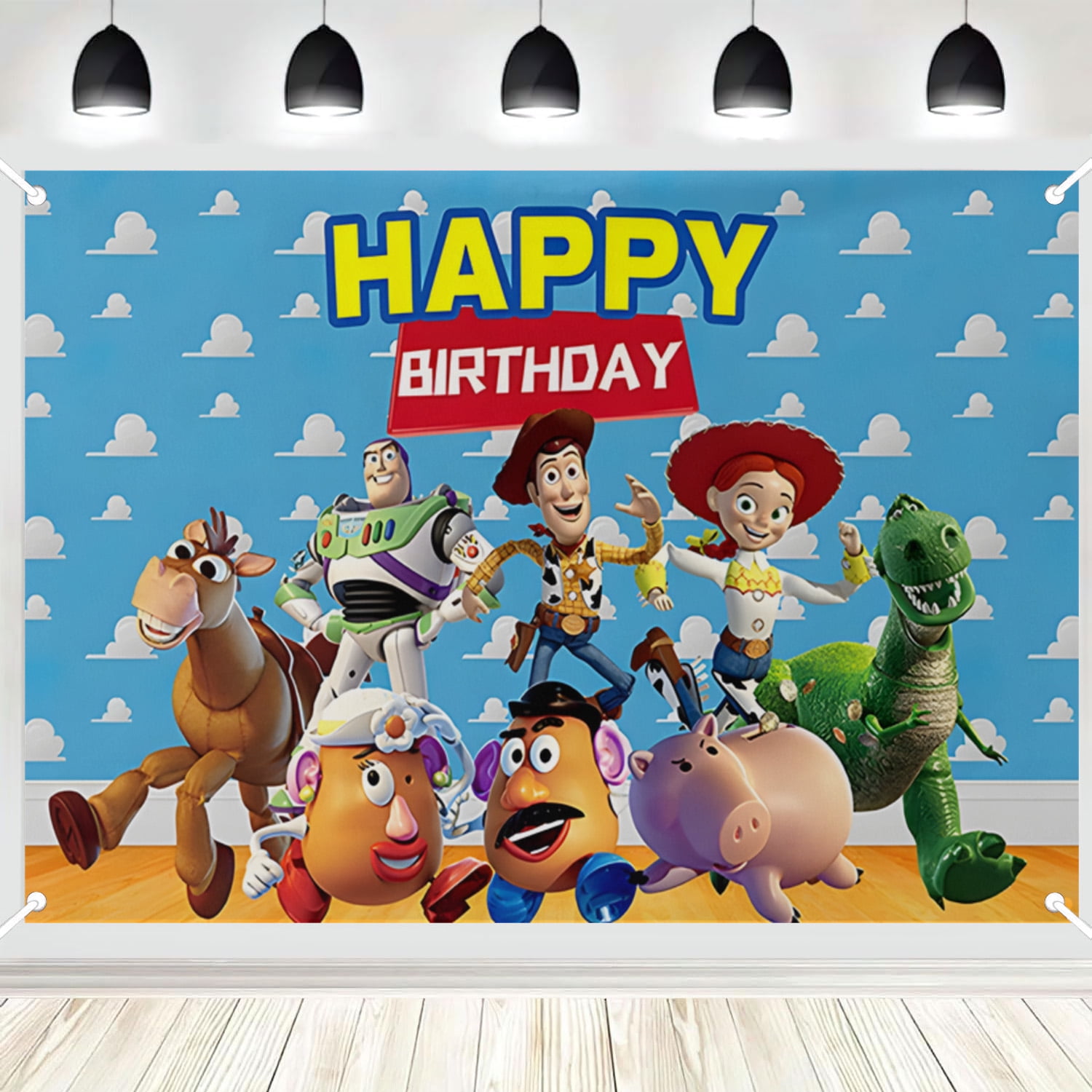 Tiruiarec Background Birthday Party Decorations, Cartoon Toy St-ory ...