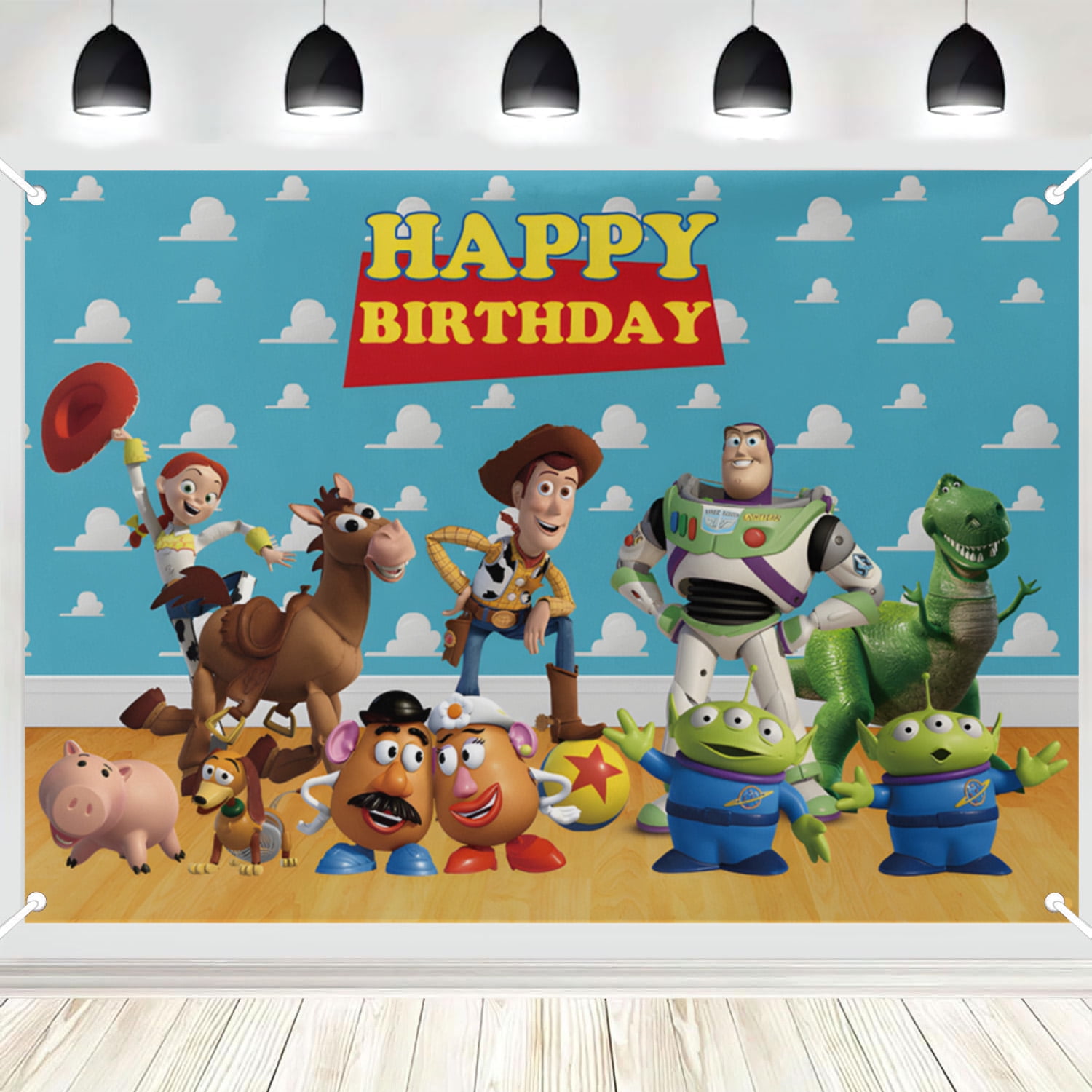 Tiruiarec Background Birthday Party Decorations, Cartoon Toy St-ory ...