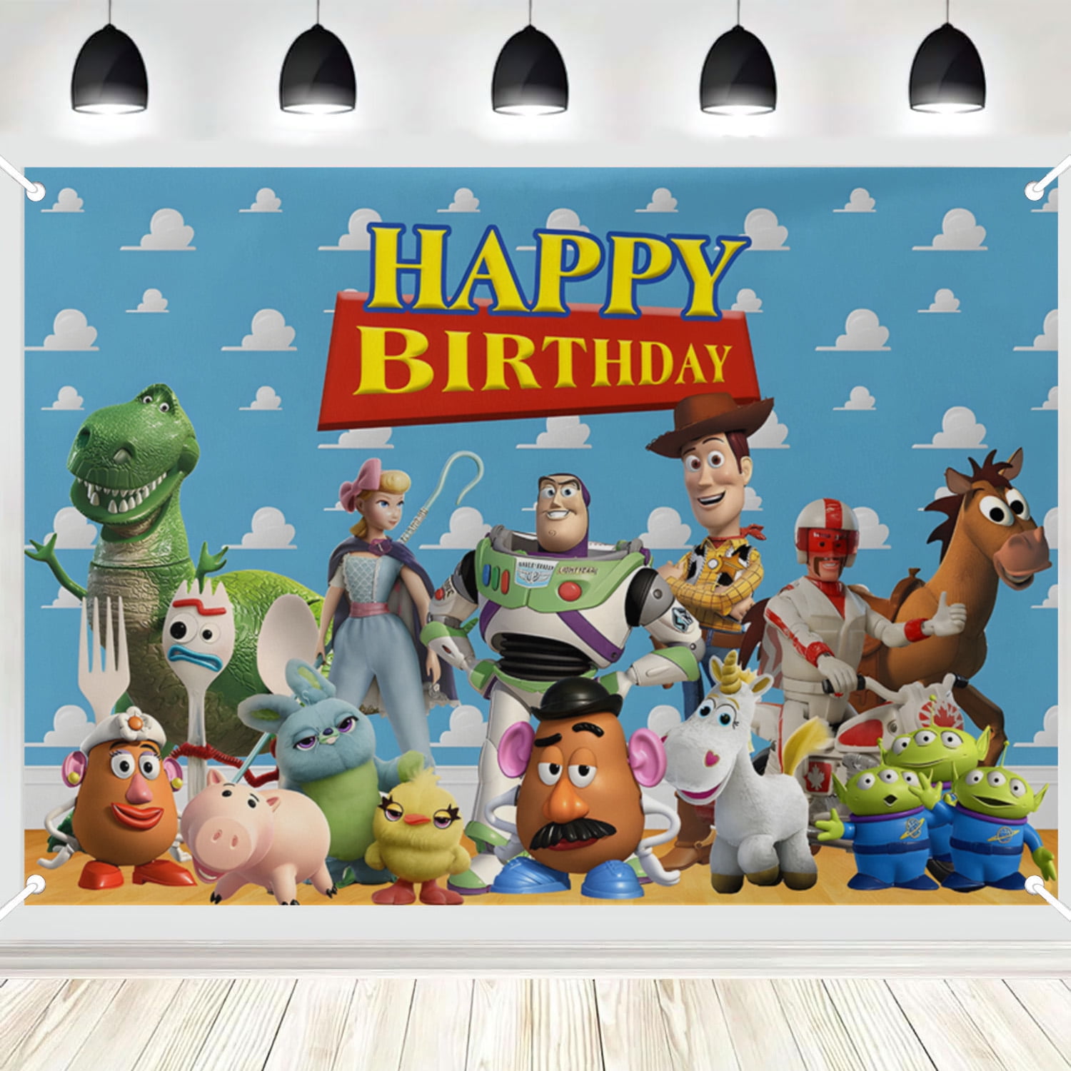 Tiruiarec Background Birthday Party Decorations, Cartoon Toy St-ory ...