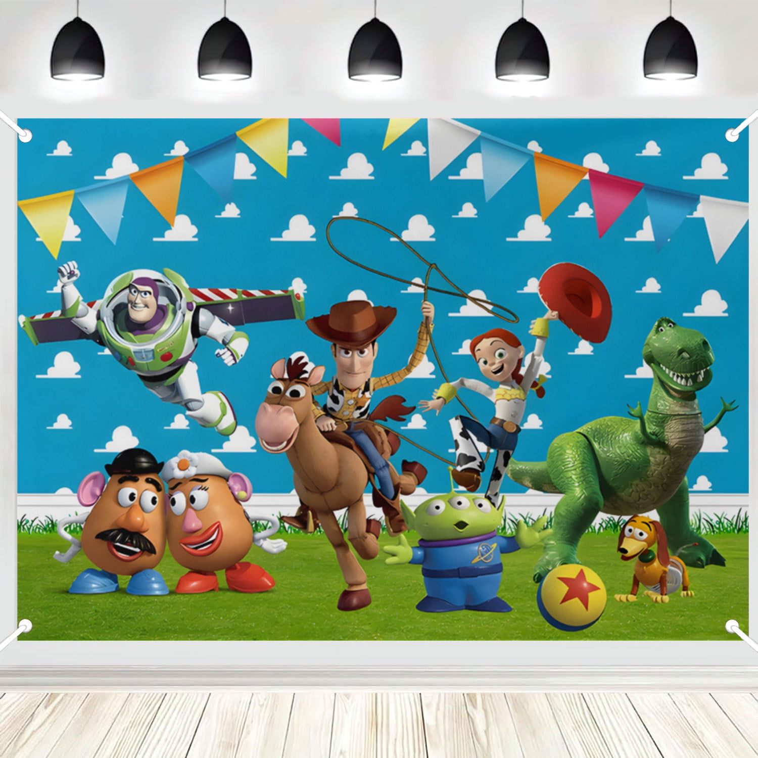 Tiruiarec Background Birthday Party Decorations, Cartoon Toy St-ory ...