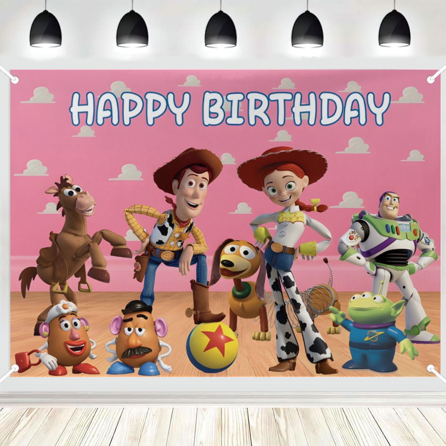 Tiruiarec Background Birthday Party Decorations, Cartoon Toy St-ory ...