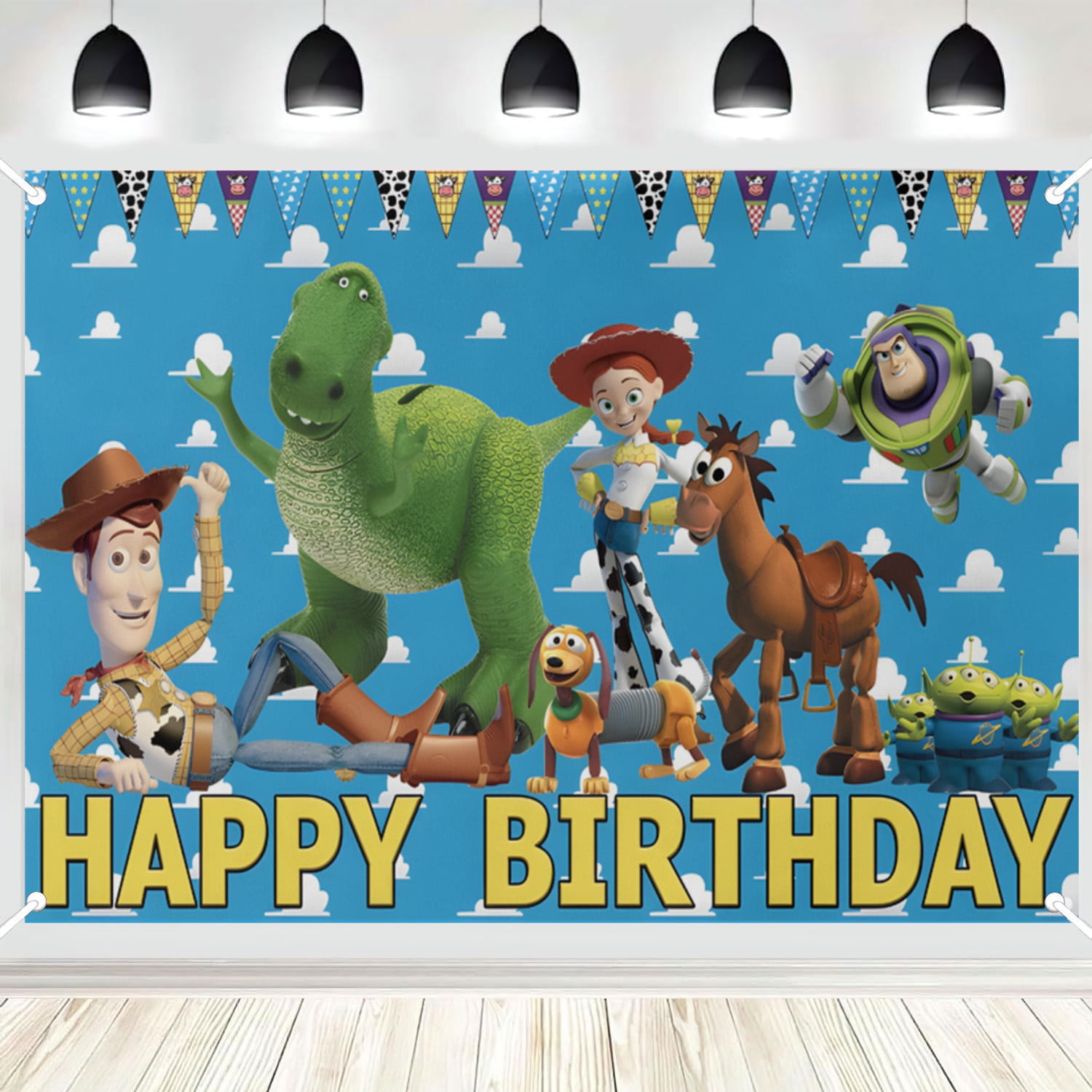 Tiruiarec Background Birthday Party Decorations, Cartoon Toy St-ory ...