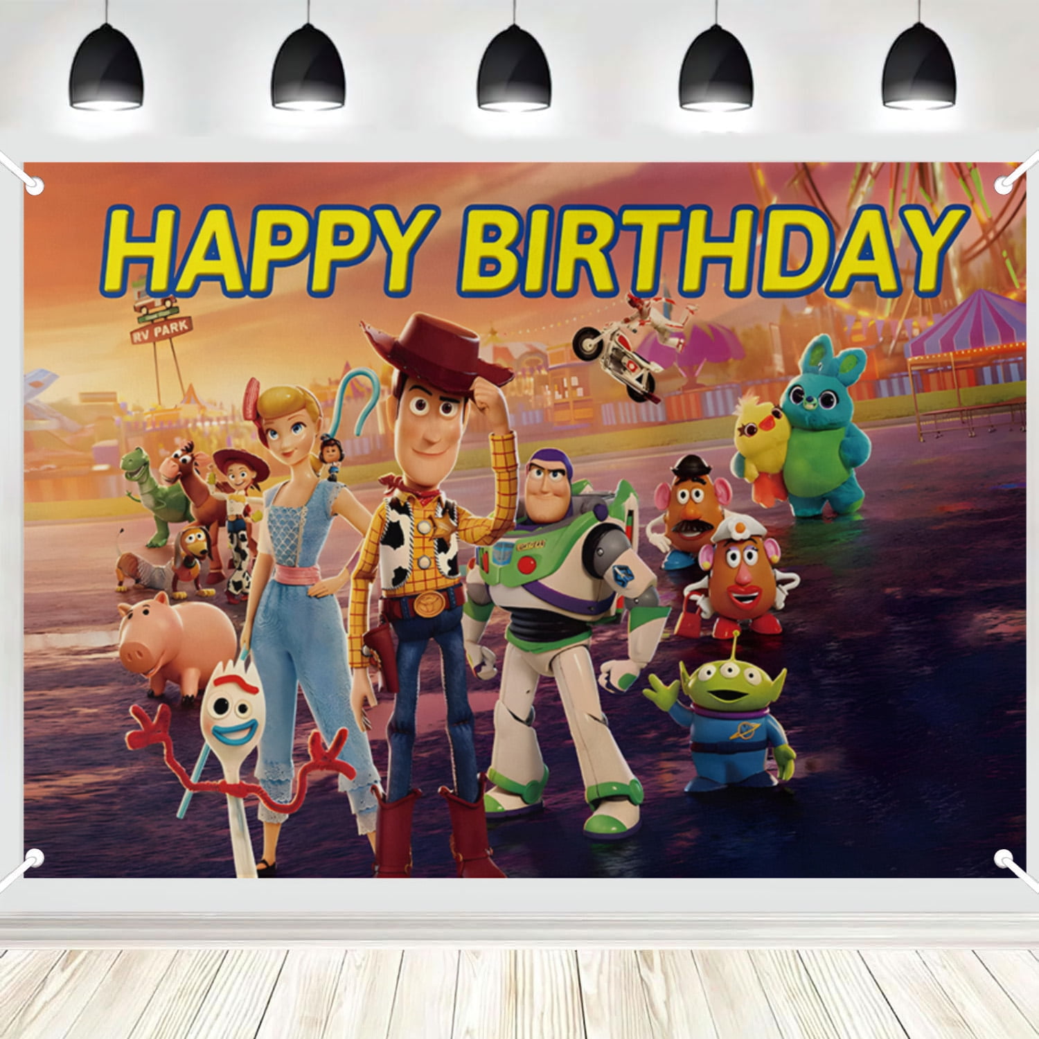 Tiruiarec Background Birthday Party Decorations, Cartoon Toy St-ory ...