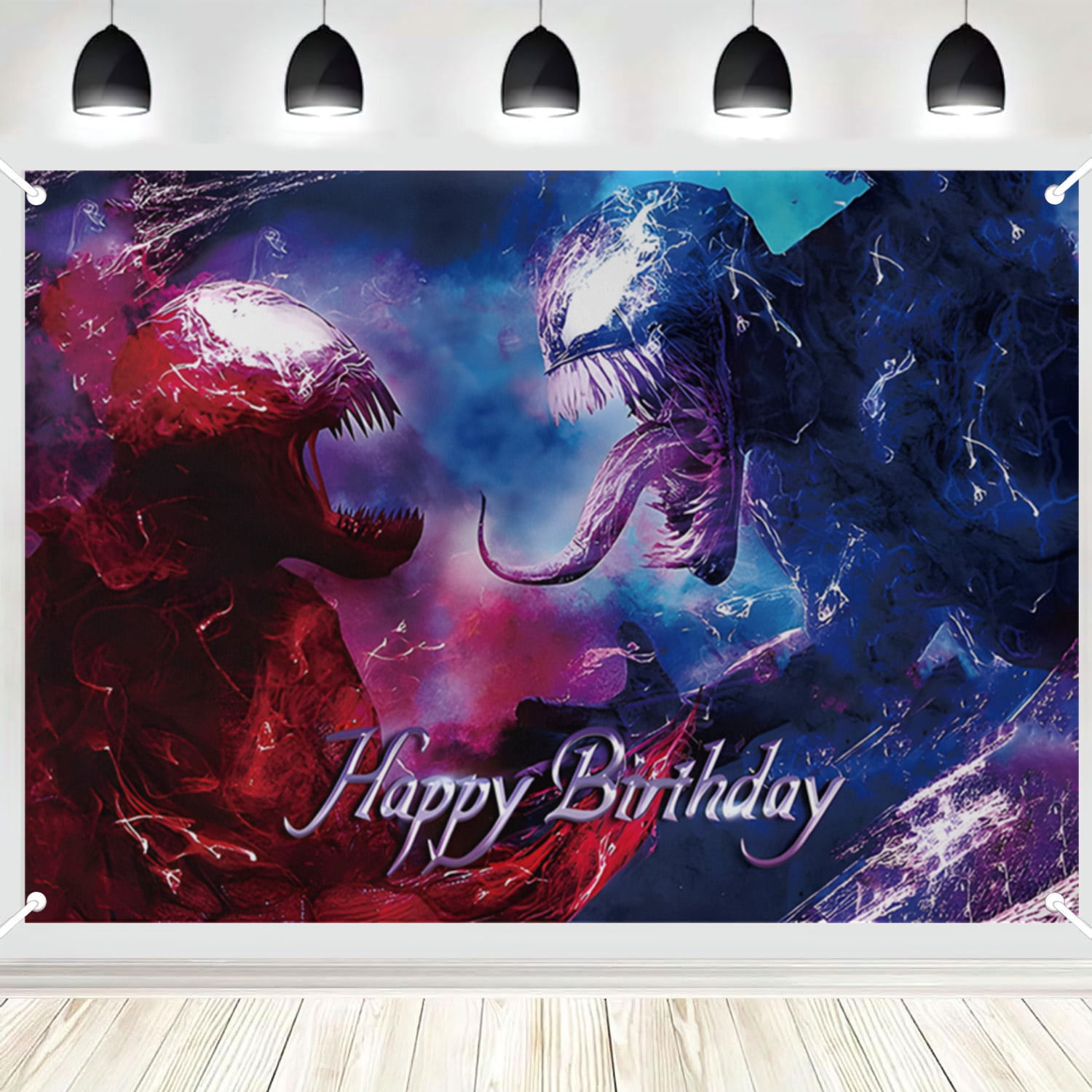 Tiruiarec Background Birthday Party Decorations, Cartoon Venom Happy ...