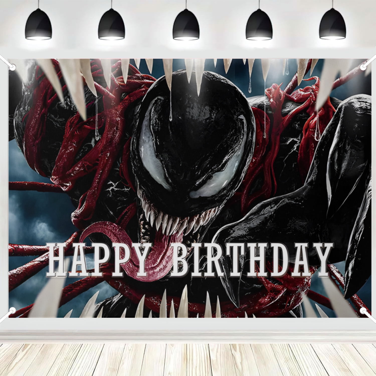 Tiruiarec Background Birthday Party Decorations, Cartoon Venom Happy ...