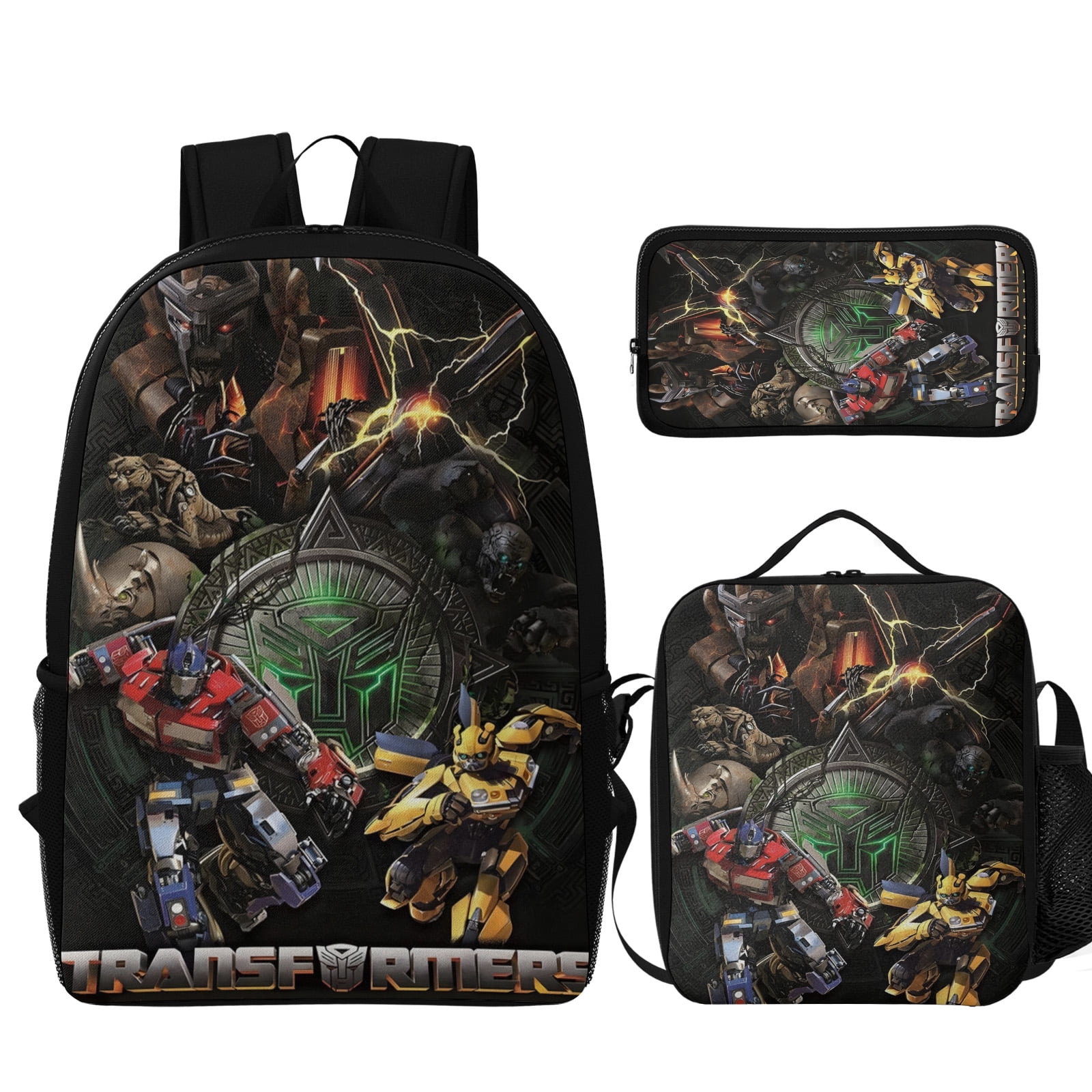 Tiruiarec Cartoon Transformers Backpack, 3Pcs Cartoon Backpack Cute ...