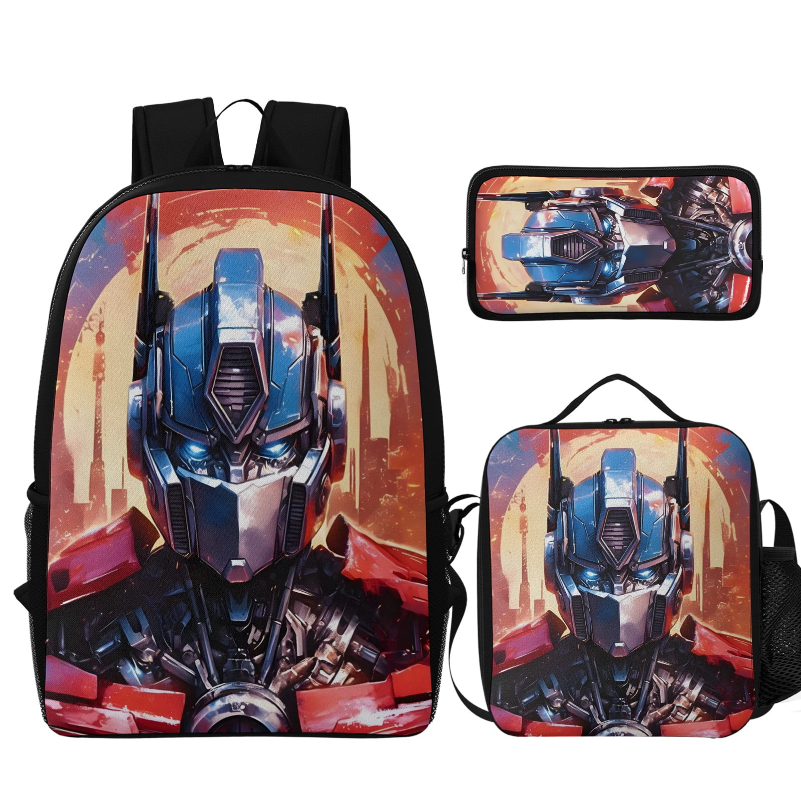Tiruiarec Cartoon Transformers Backpack, 3Pcs Cartoon Backpack Cute ...