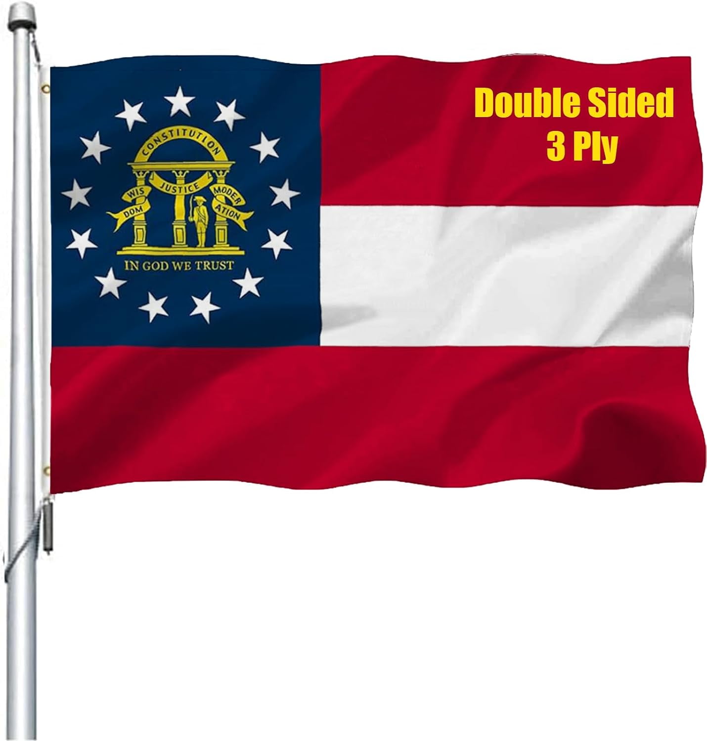 Tiruiarec Georgia Flag 3x5 Outdoor Double Sided - Heavy Duty 3Ply ...