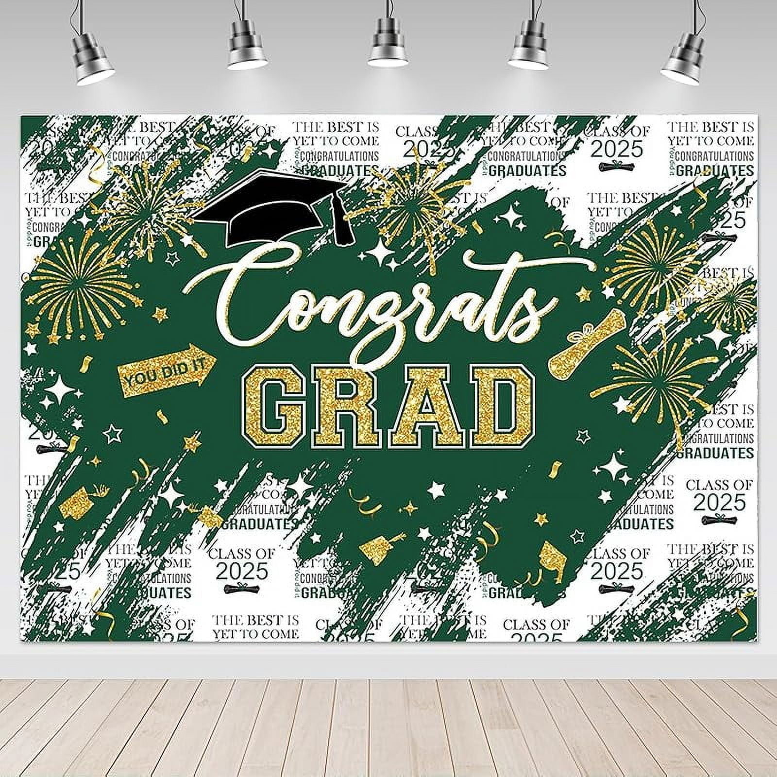 Tiruiarec Graduation Backdrop Congrats Grad Red Graduate Party ...