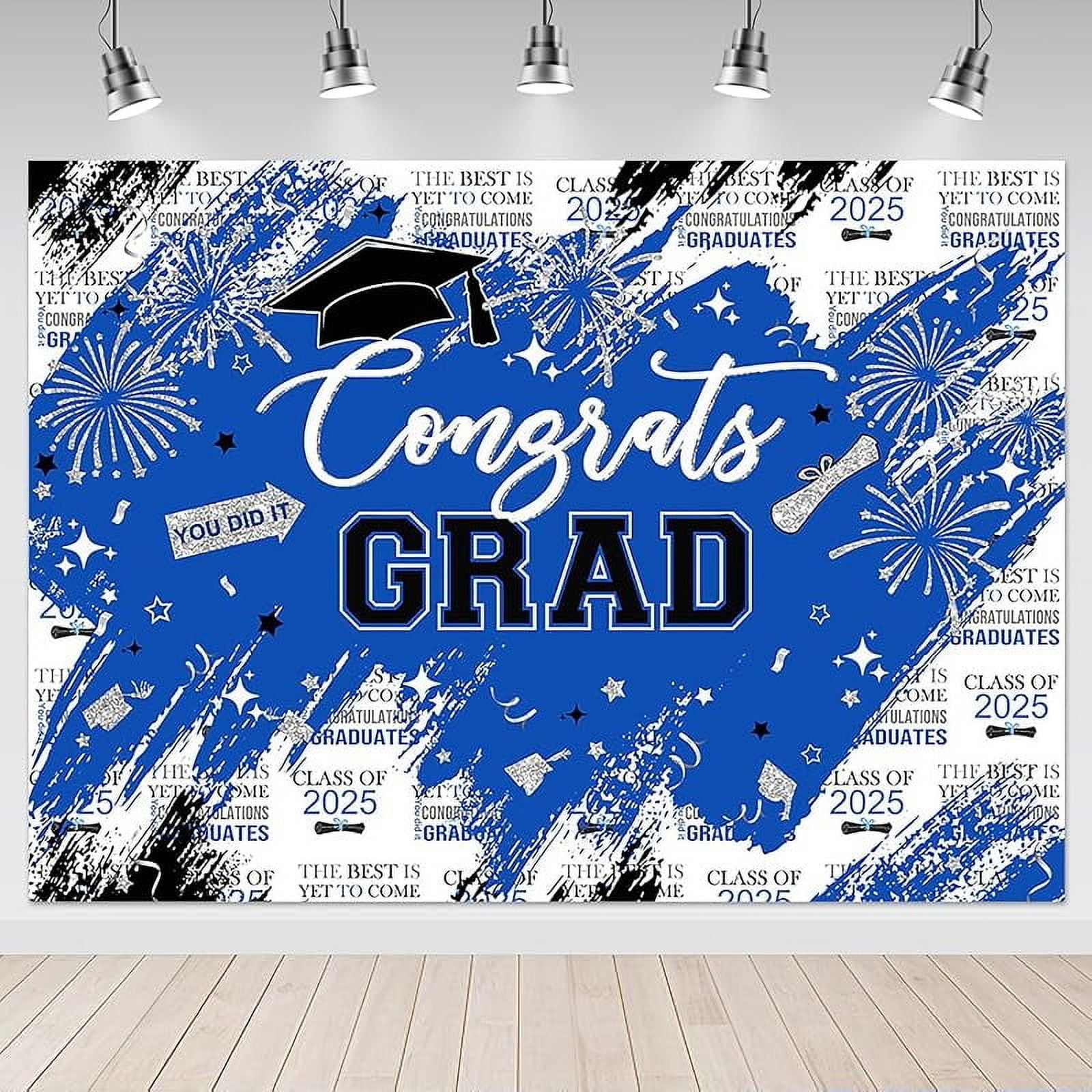 Tiruiarec Graduation Backdrop Congrats Grad Red Graduate Party ...