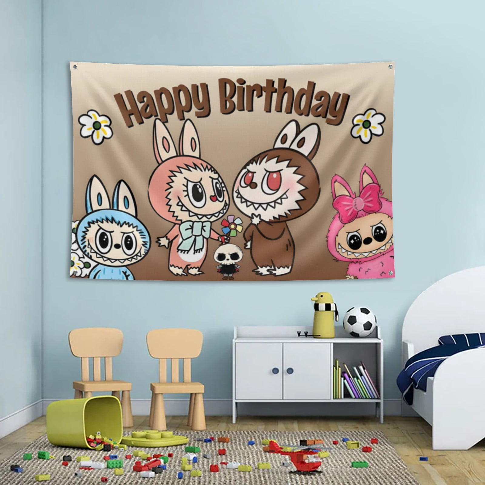 Tiruiarec La fufu Background Birthday Party Decorations, Cartoon Happy ...