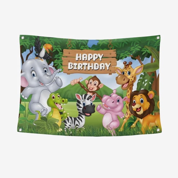 Tiruiarec Safari Happy Birthday Backdrops Jungle Animals Decorations ...